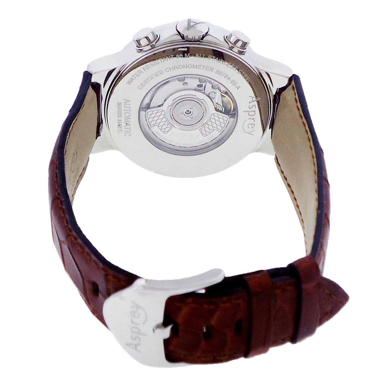 No.8 Chronograph // Black + Brown Calendar Automatic - Asprey of London ...