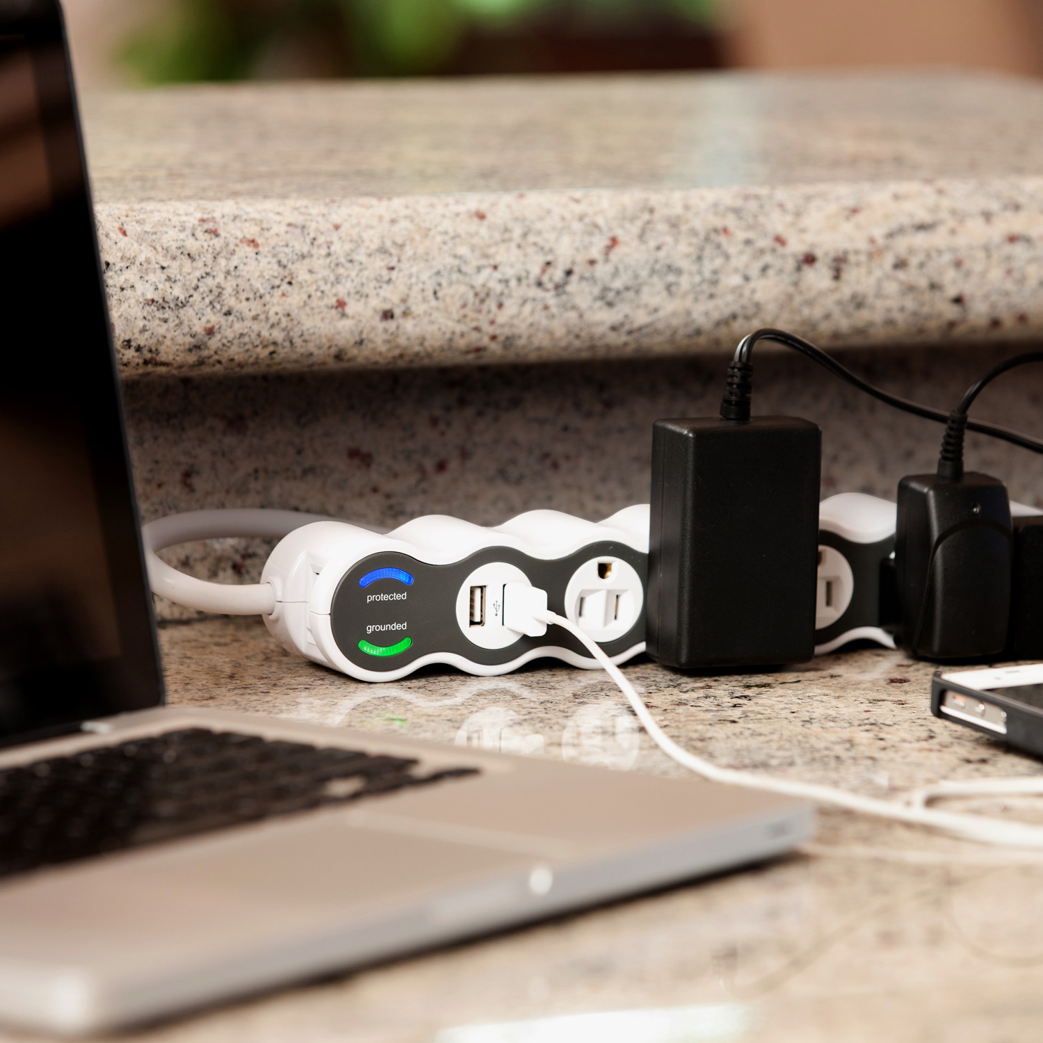 PowerCurve+ 5 Rotating Outlets + USB // Set of 2 - 360 Electrical ...