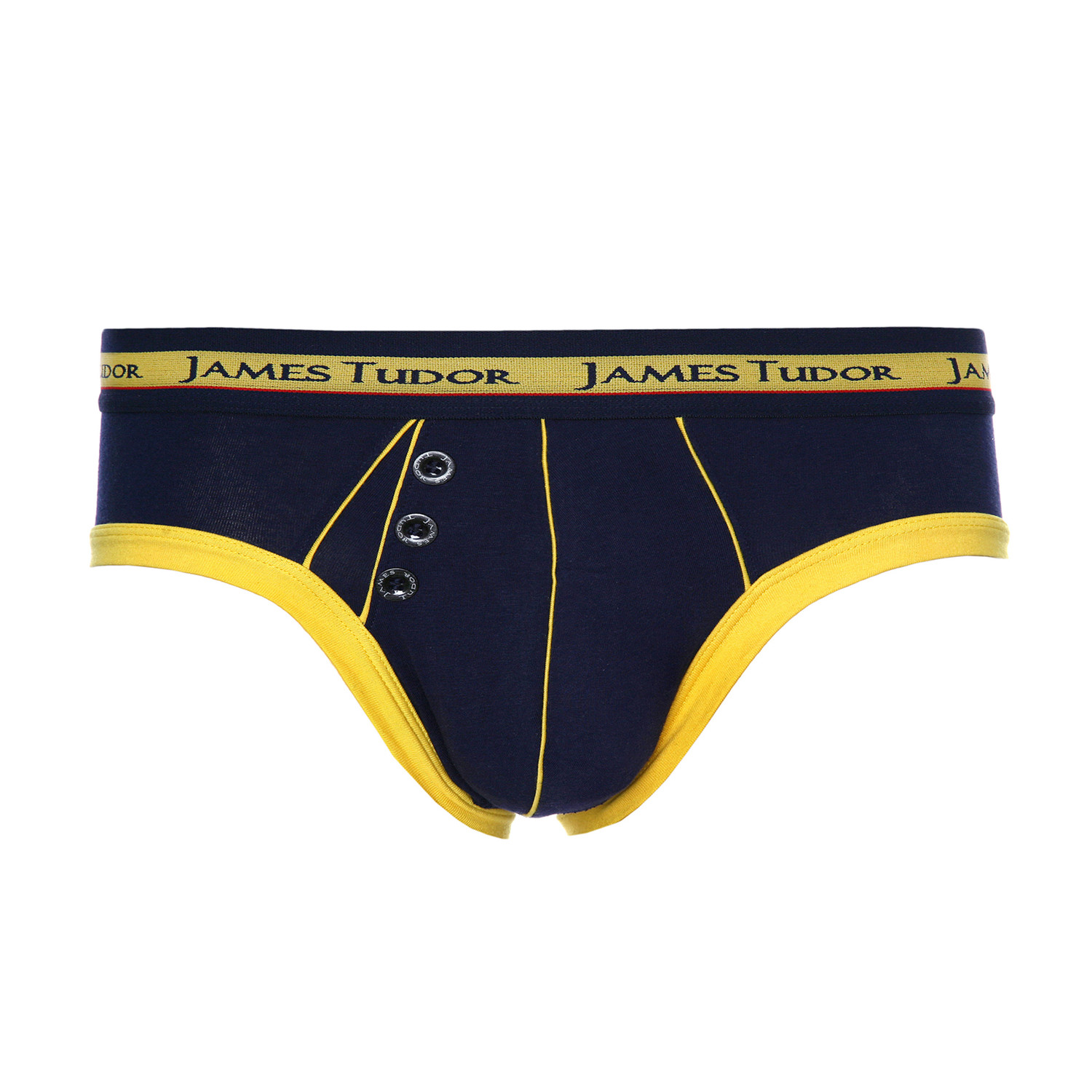 Retro Brief // Yellow & Navy (Small) - James Tudor Underwear - Touch of ...