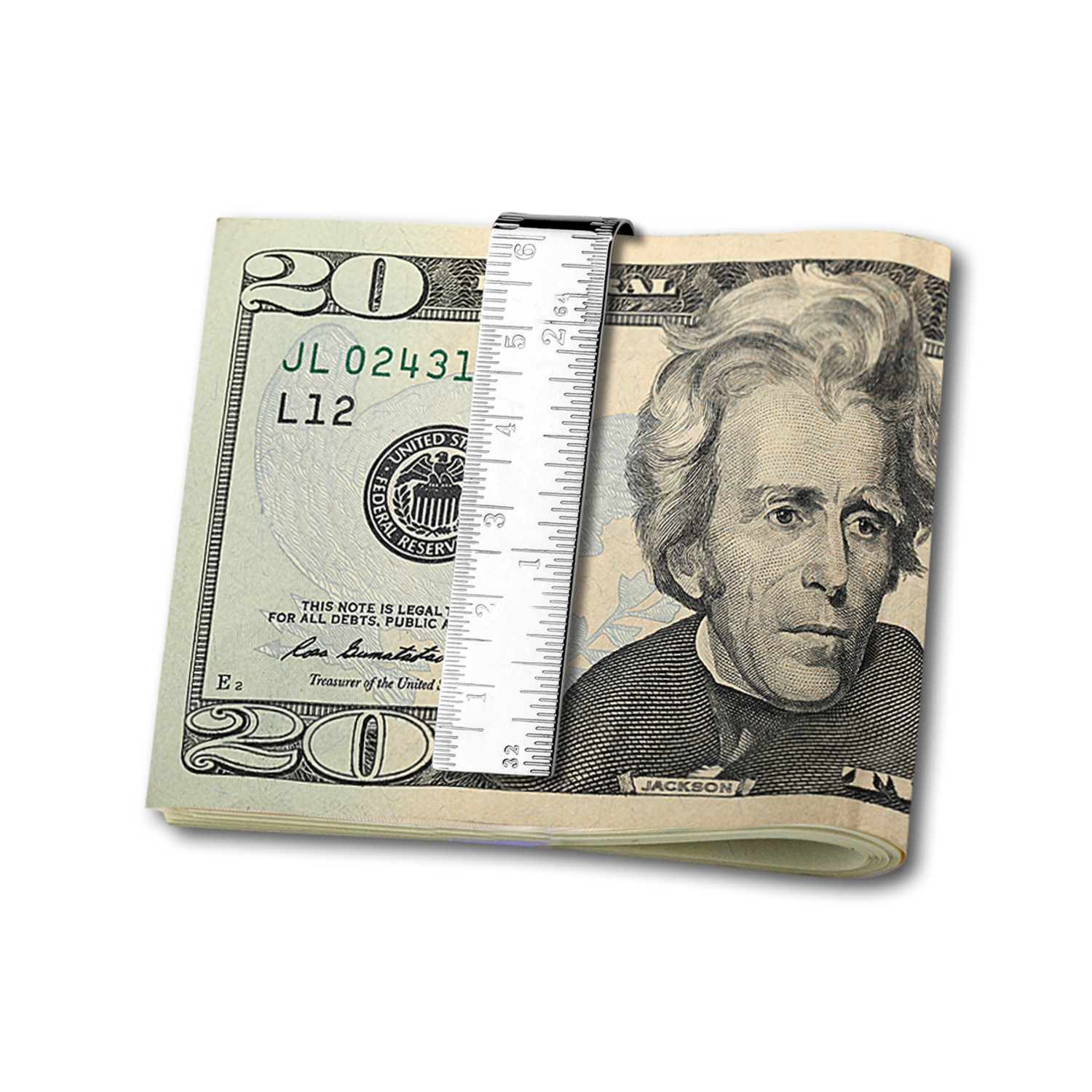 Sterling Silver Ruler Money Clip - The Grand Band - Touch of Modern