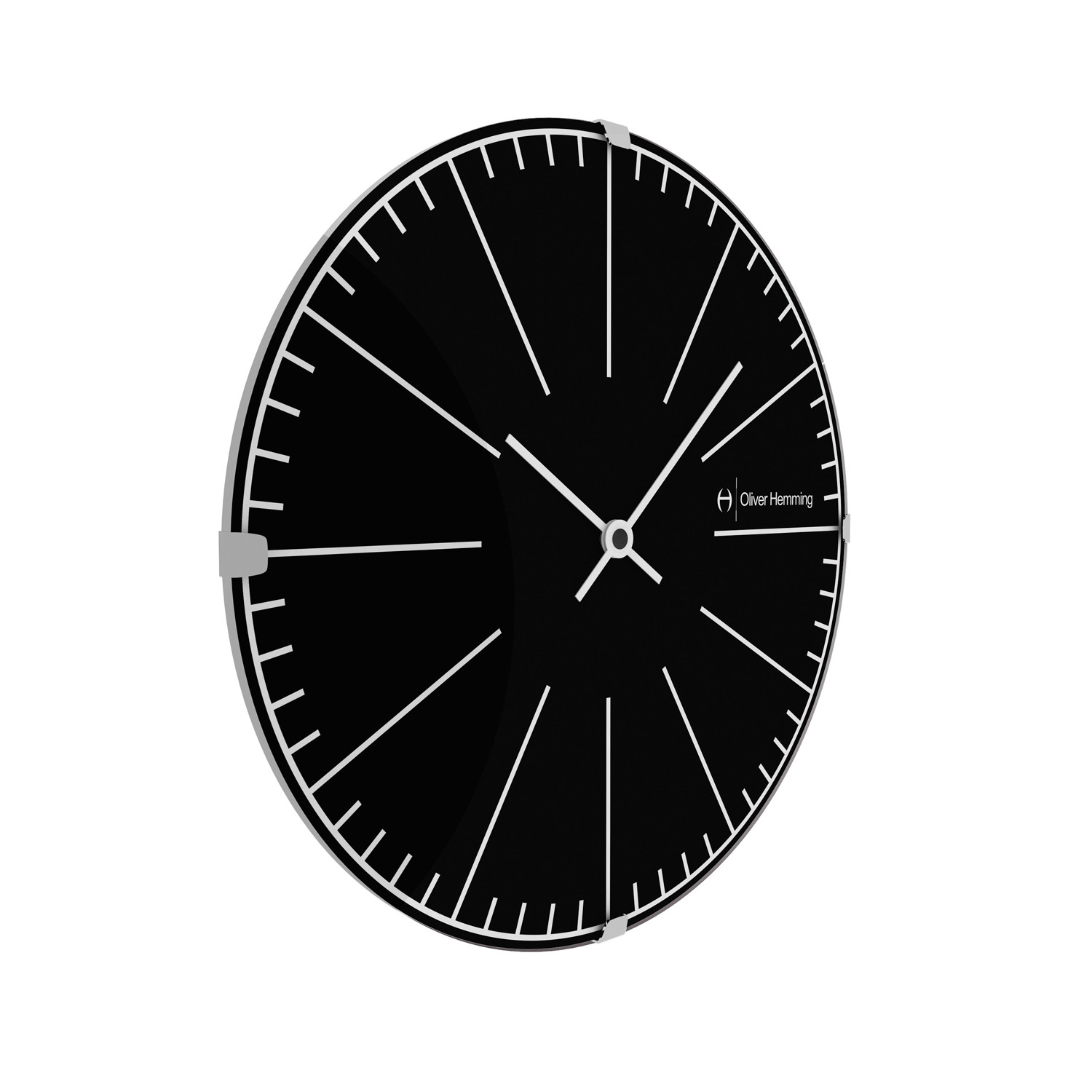 Domed Glass Wall Clock Future White Oliver Hemming Wall Clocks