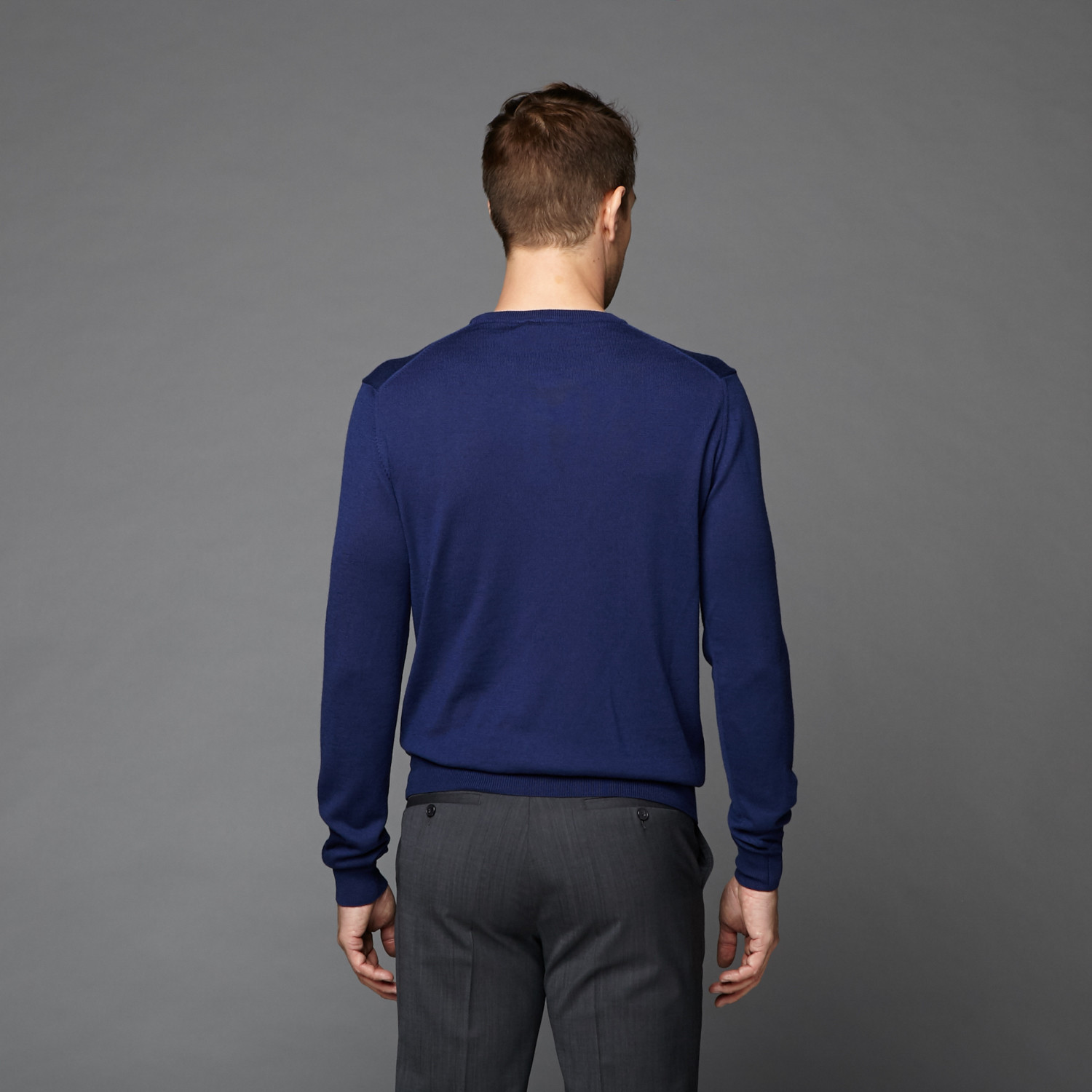 Versace // Wool Crew Neck Sweater // Dark Navy (L) - Versace - Touch of ...