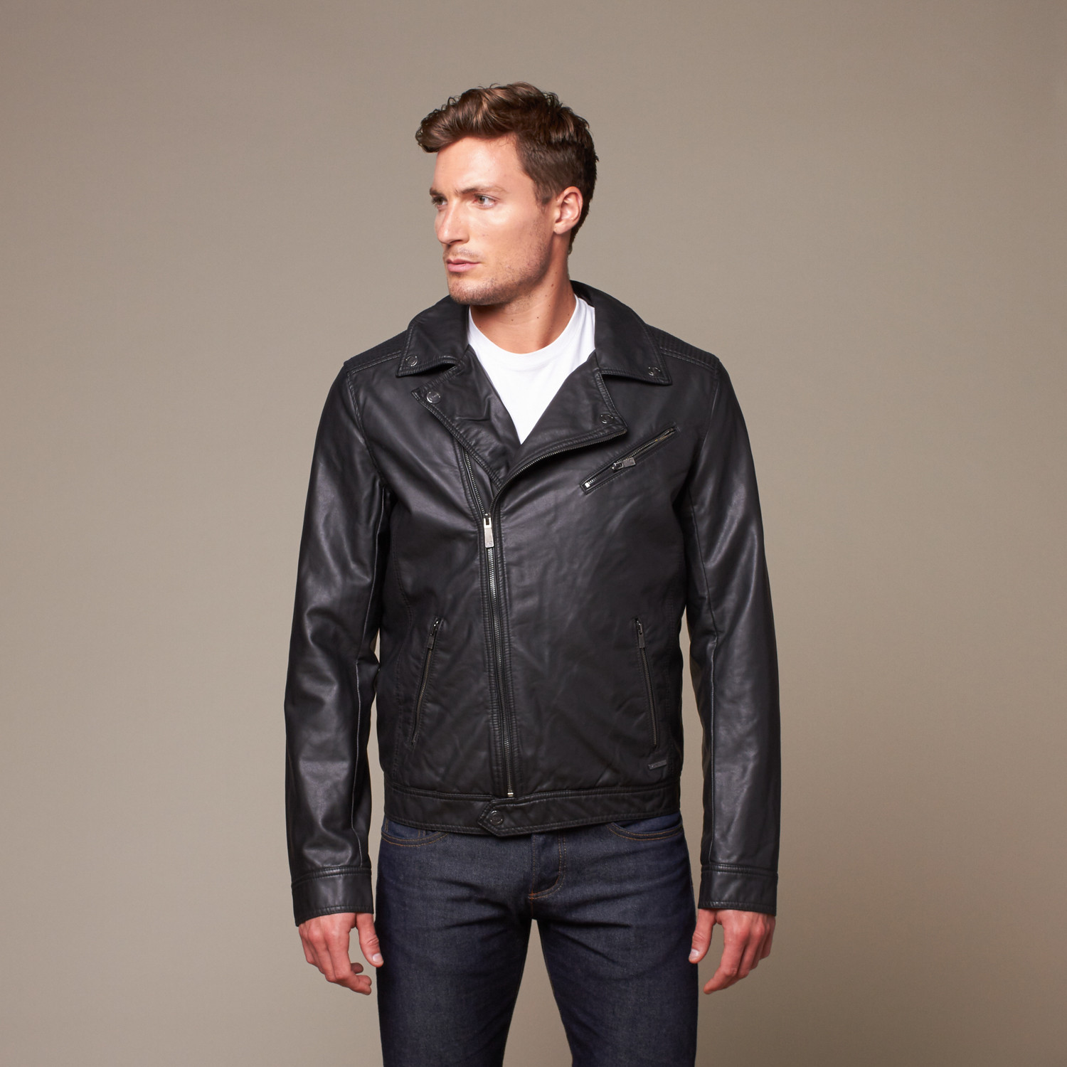 Quilted Shoulder Motorcycle Jacket // Black (M) - Point Zero - Touch of ...