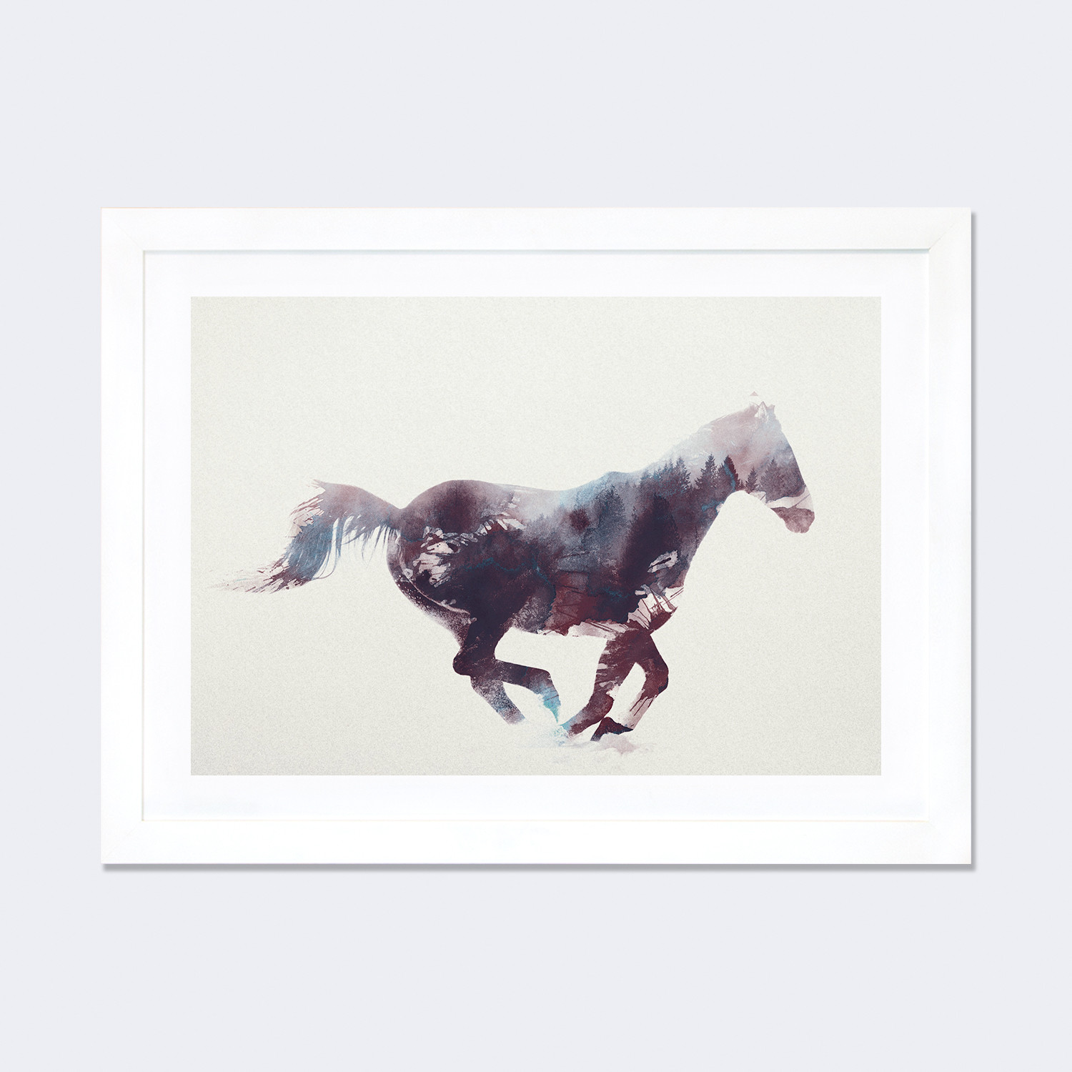 Horse I // White // Framed (24"L x 32"H x 1"D) - Andreas Lie - Touch of ...