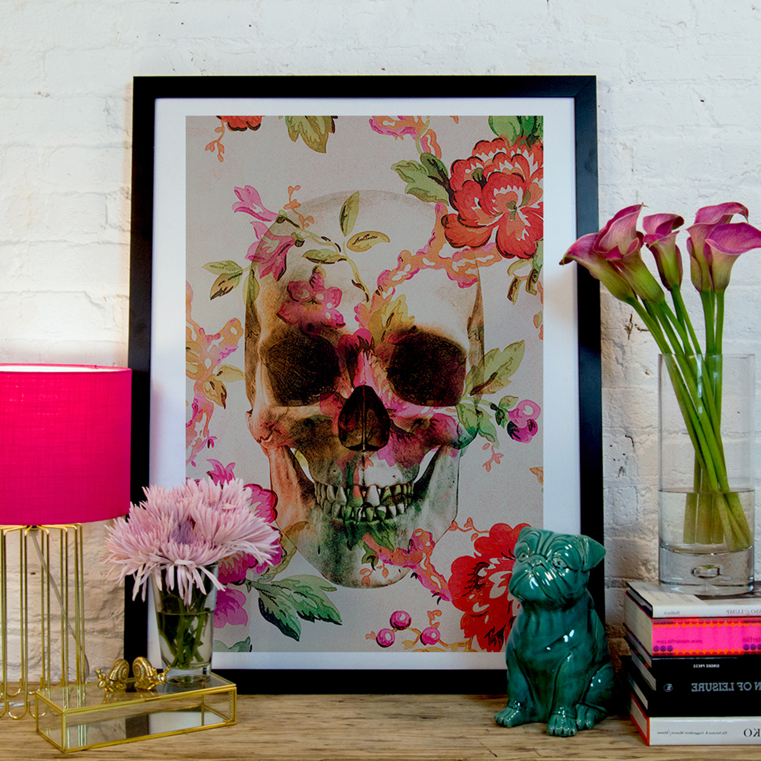 Skull // Black // Framed (24"L x 16"H x 1"D) - Andreas Lie - Touch of ...