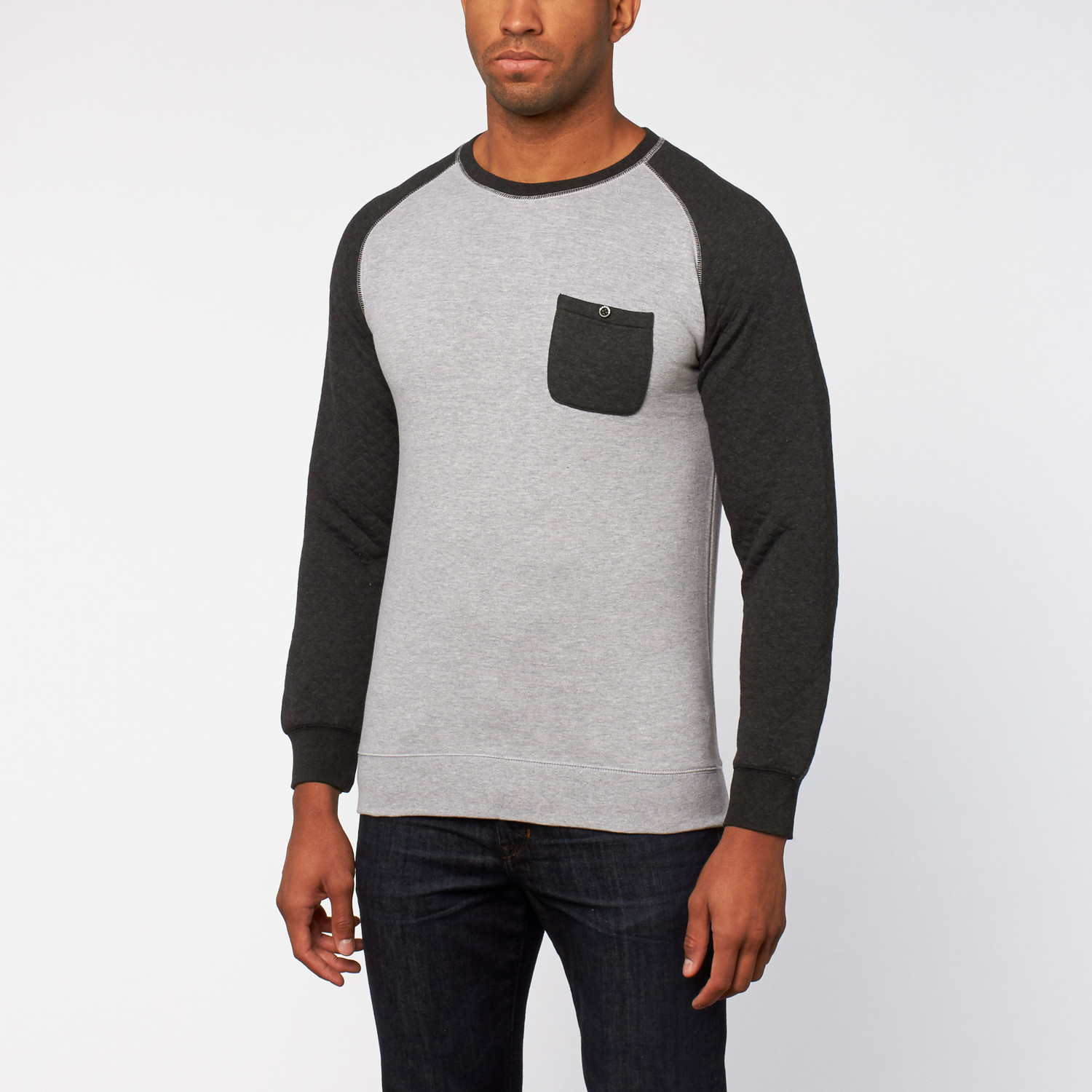 Raglan Color Block Crew // Grey (S) - Mattson - Touch of Modern