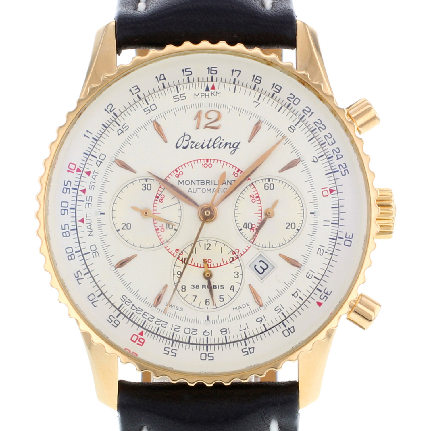 Breitling Montbrillant Automatic // H41330 // Pre-Owned - Watch ...