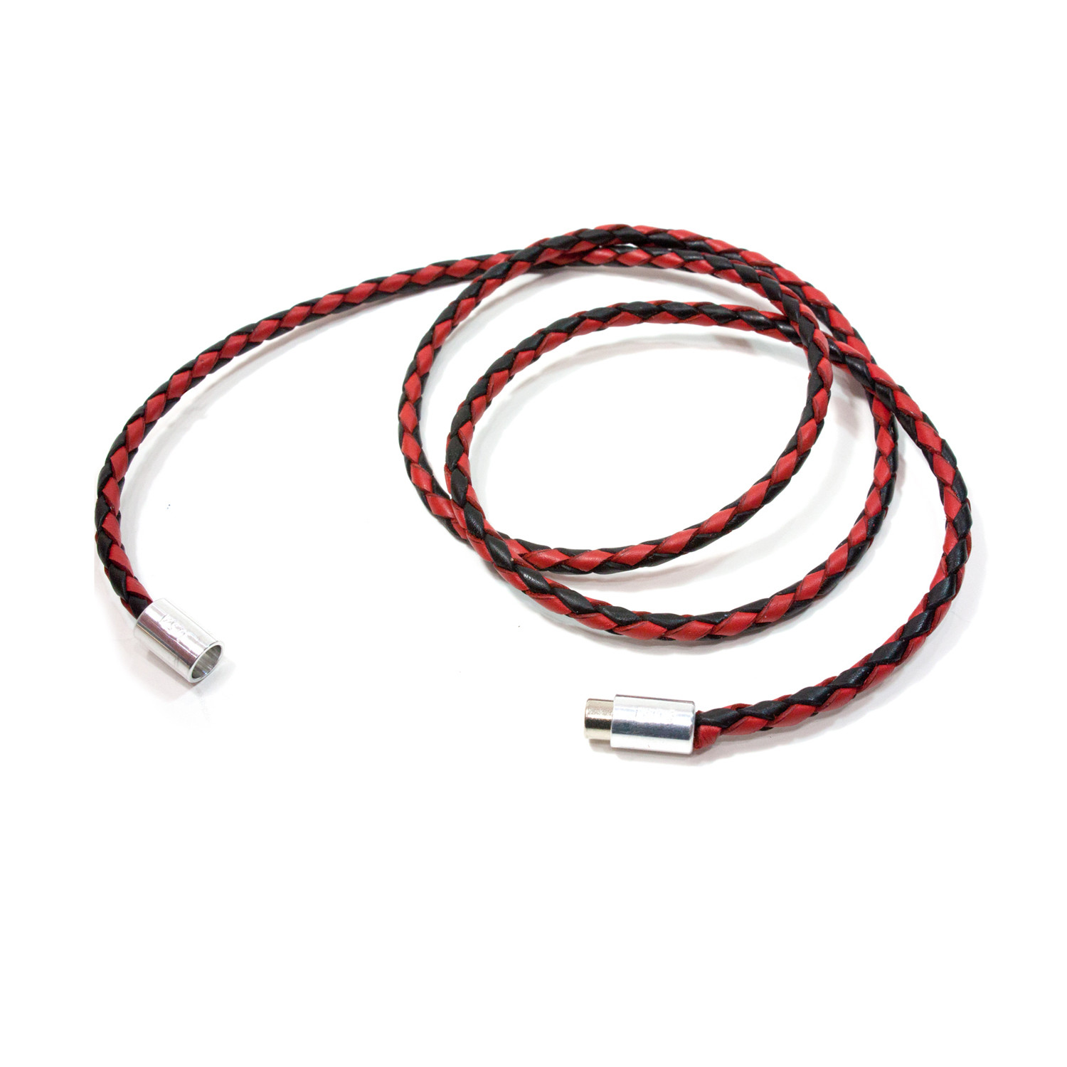 Triple Wrap Round Leather Rapper Bracelet // Aluminum Clasp // Black ...