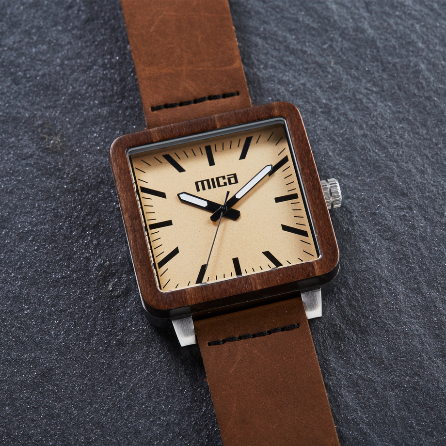 Mica Move - Steel Watches, Wooden Bezels - Touch of Modern
