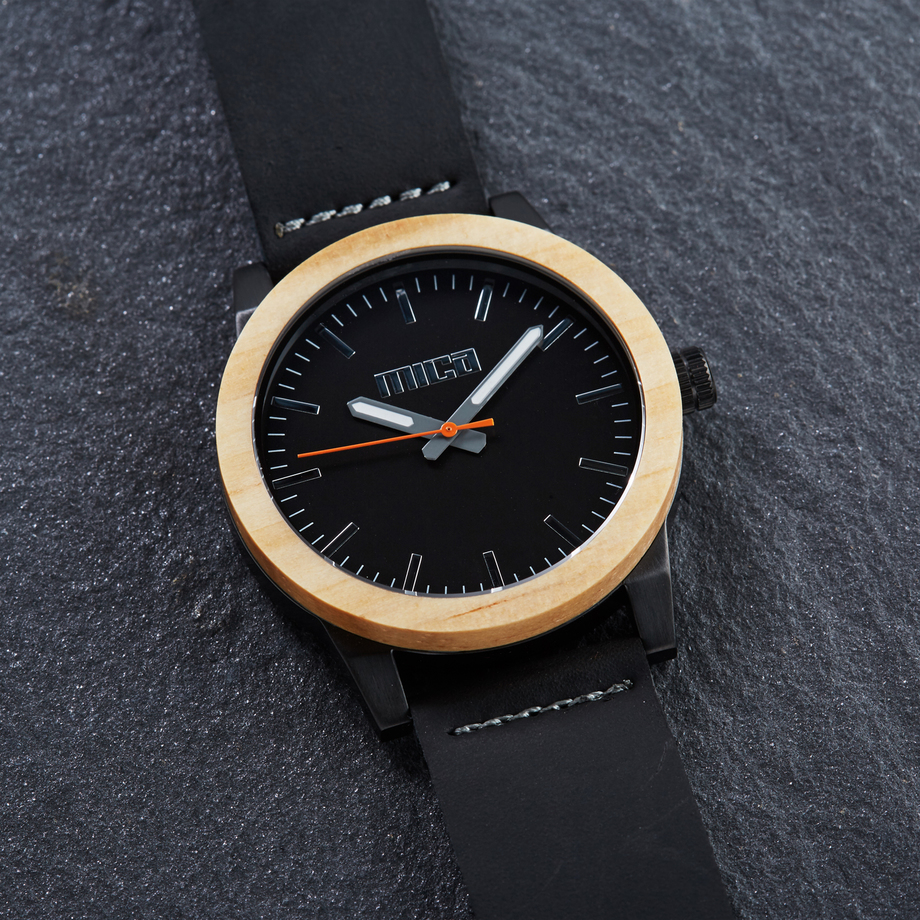 Mica Move - Steel Watches, Wooden Bezels - Touch of Modern