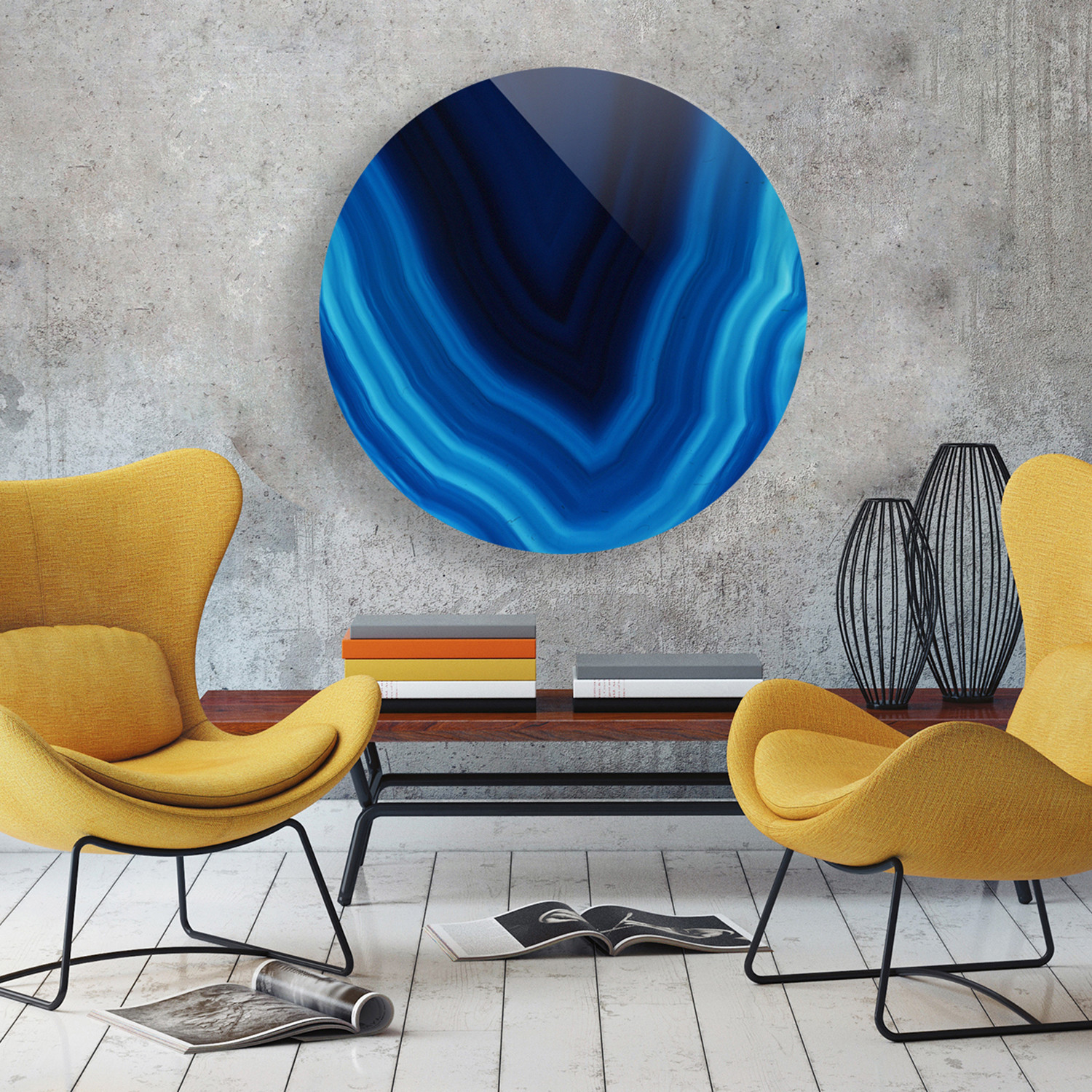 Geode // Valley of the Blue (Mini - 12"W x 12"H x 1"D) - Two Palms Art ...