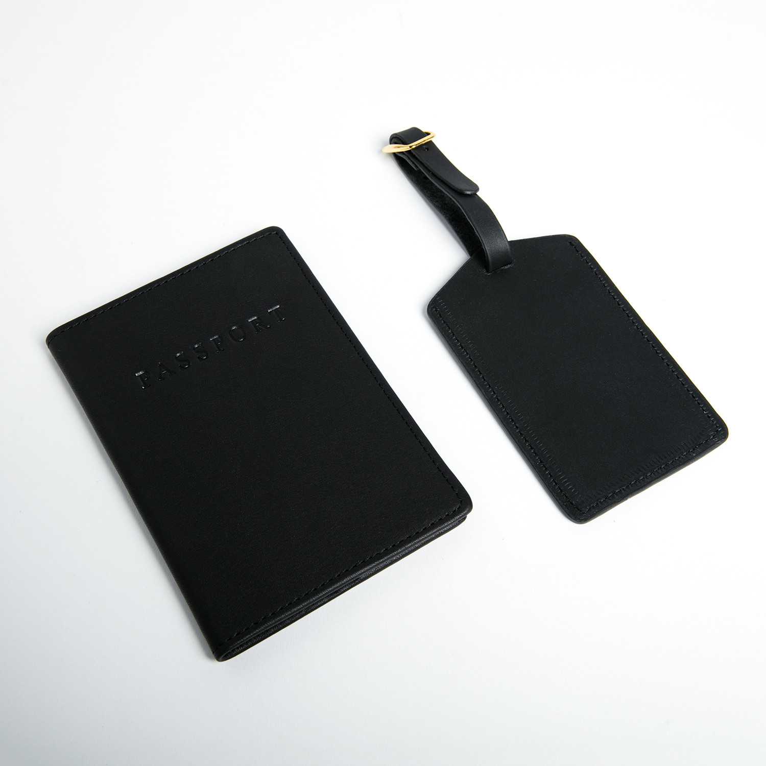 RFID Blocking Passport Jacket + Matching Luggage Tag (Black) - Royce ...