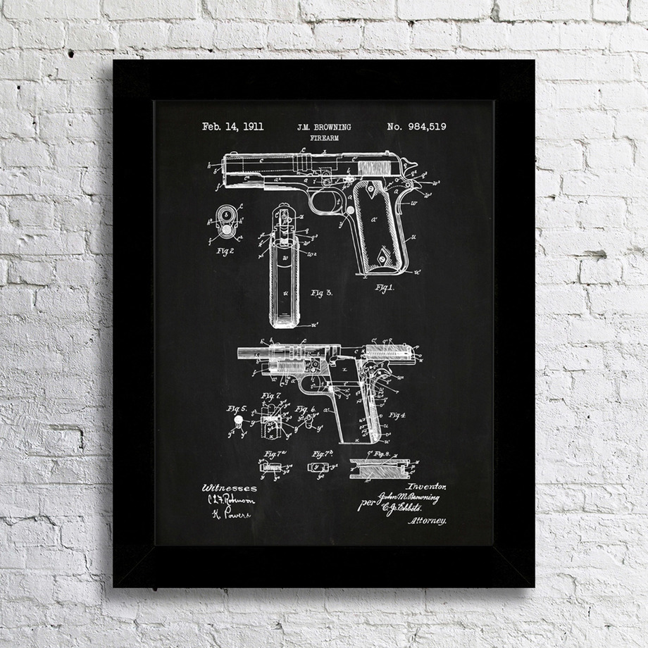 Gun Patent Prints - Hand Screened Prints - Touch of Modern