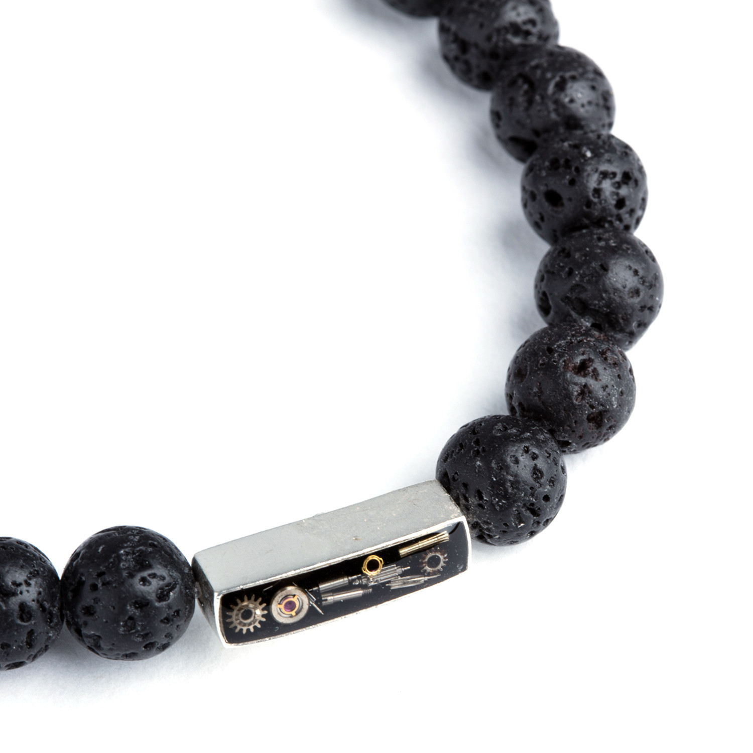 Lava Bead Bracelet // Sterling Silver Bead - Blue Pendulum - Touch of ...