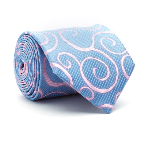 Hand Made Tie // Light Blue + Pink - Blanc - Touch of Modern