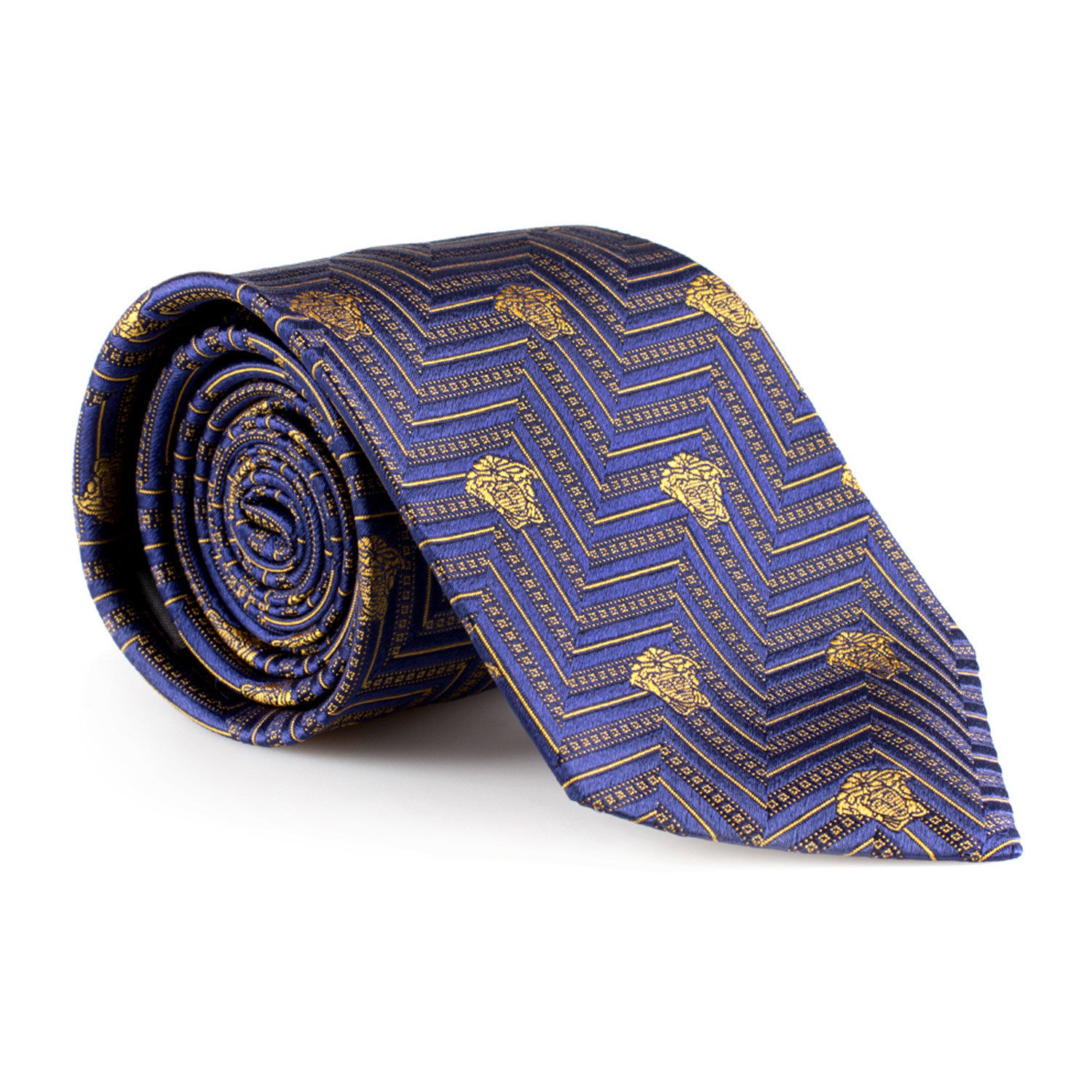 Maze Silk Tie // Blue + Gold - Versace Ties - Touch of Modern