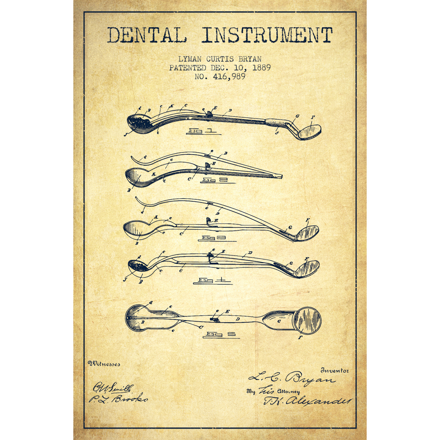 Bryan Dental Instrument (40"W x 60"H x 1.5"D) - Grooming Patents ...