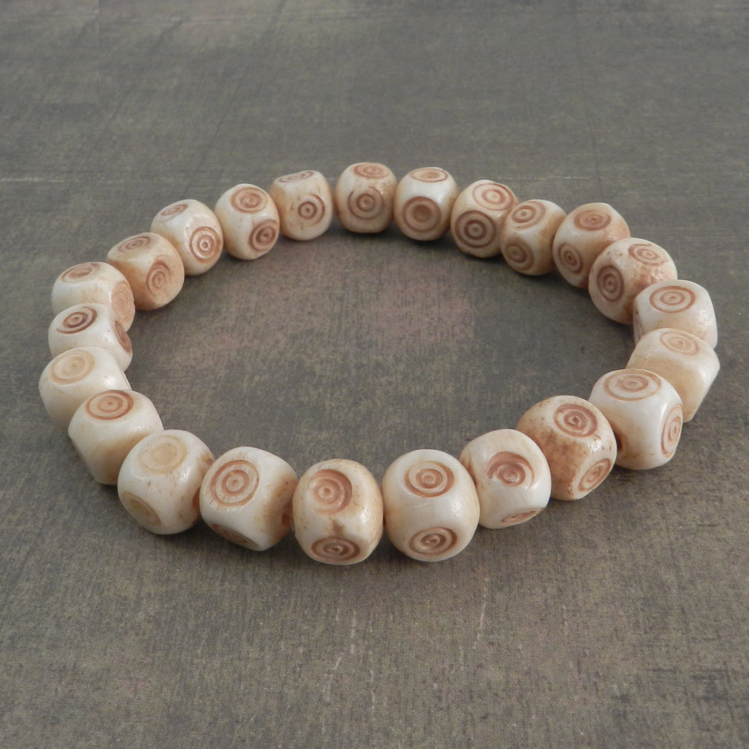 Carved Bone Bead Bracelet - AMiGAZ - Touch of Modern