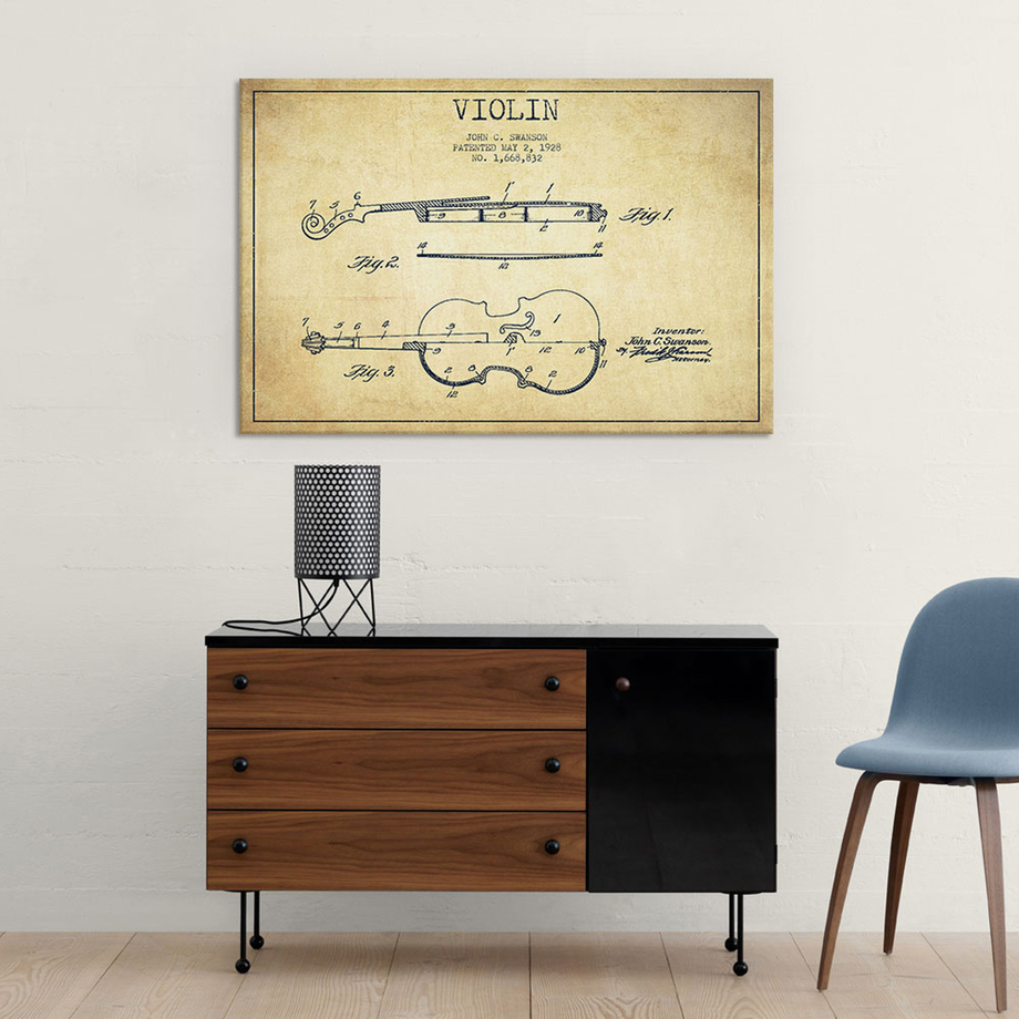 Music Patents - Vintage Canvas Prints - Touch of Modern