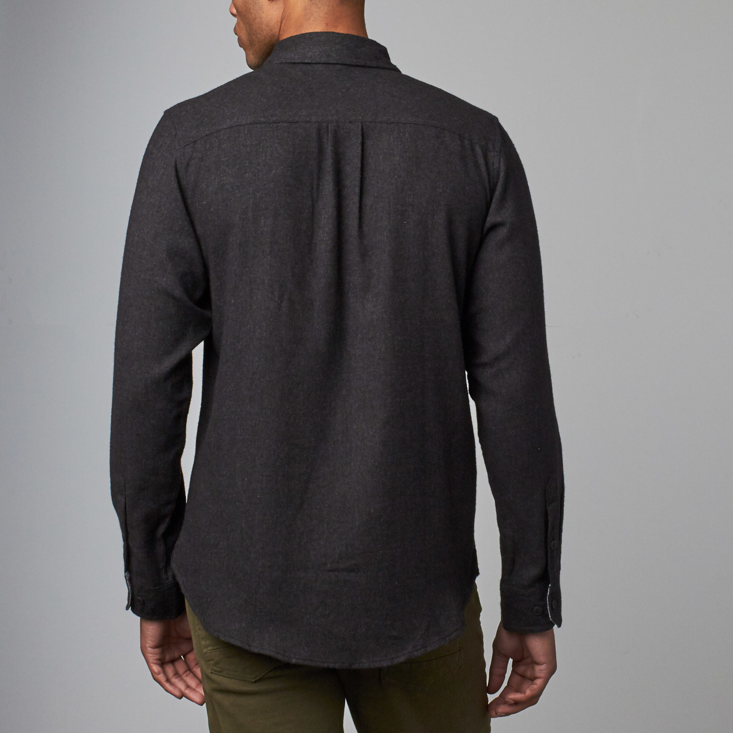 Long-Sleeve Flannel Button-Up // Black (XL) - Burnside - Touch of Modern