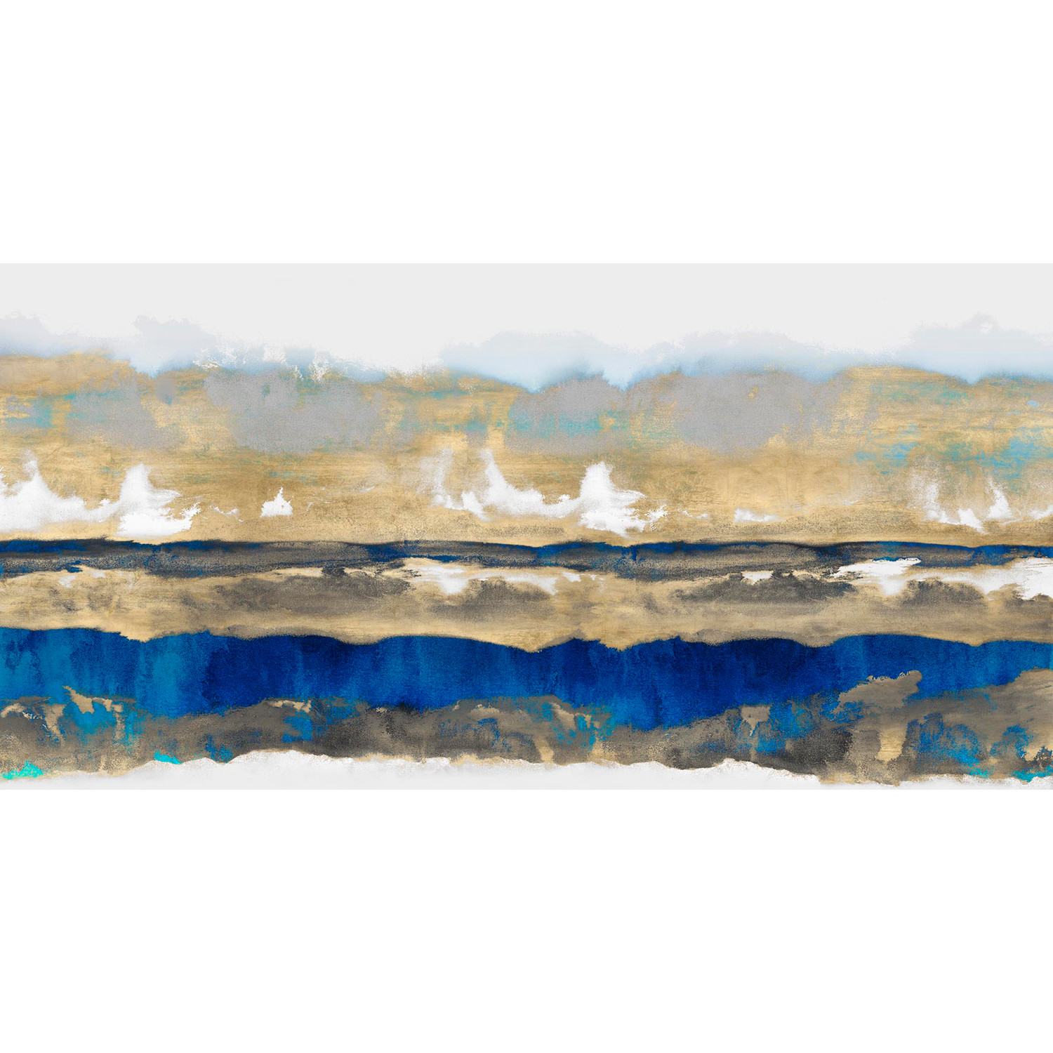 Strata // Blue + Gold (12"W x 24"H // Paper Print) - Rachel Springer ...