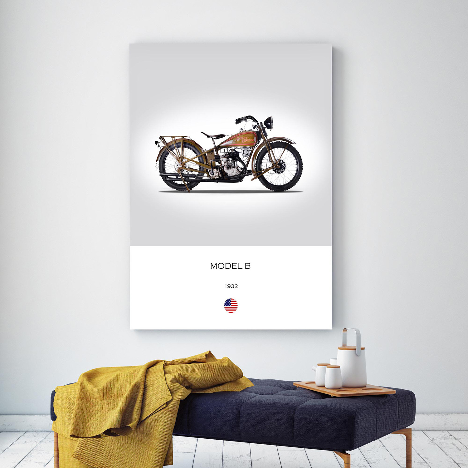 Harley Davidson Model B 1932 (Paper // 24"W x 32"H) - Mark Rogan ...