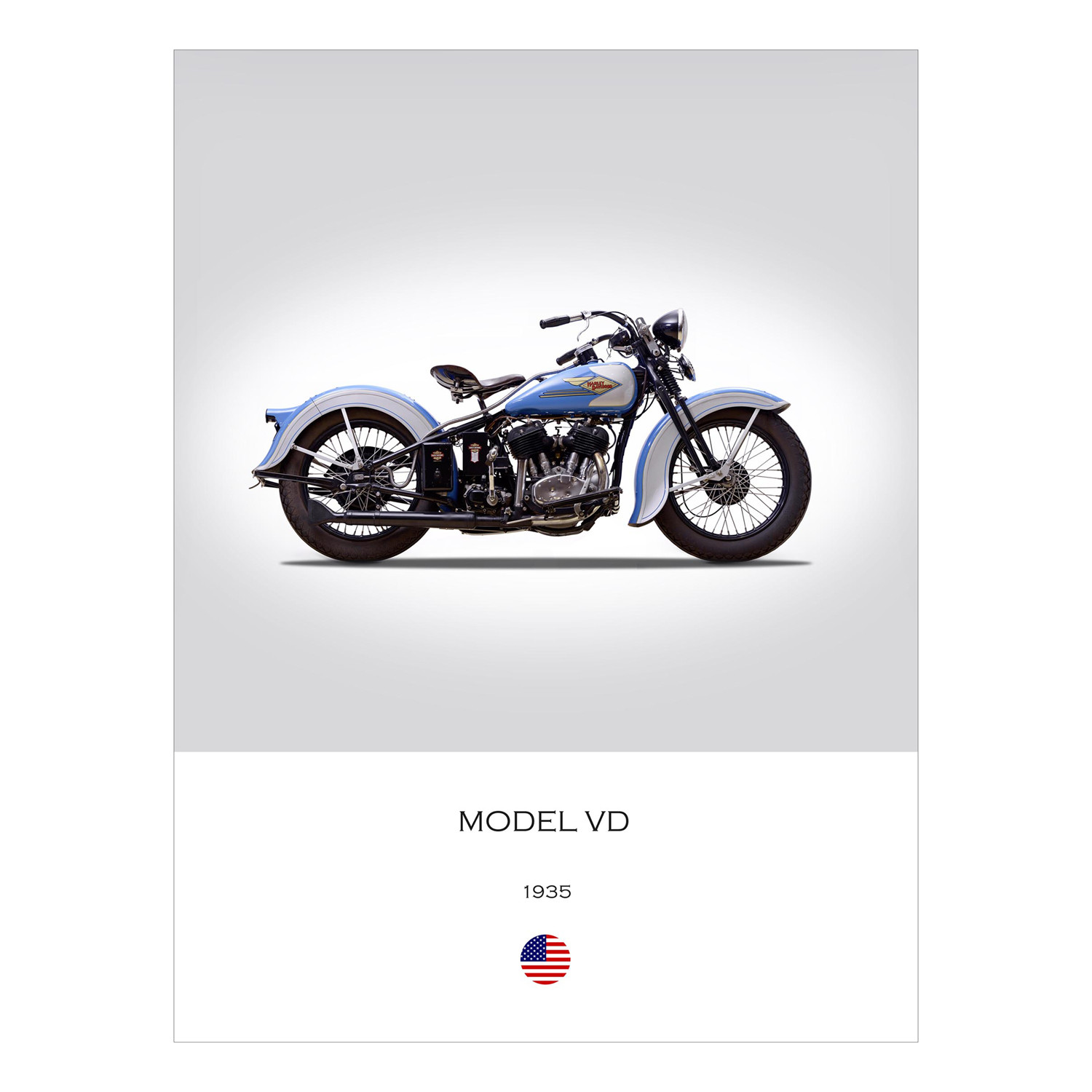Harley Davidson Model VD 1935 (Paper // 24"W x 32"H) - Mark Rogan ...