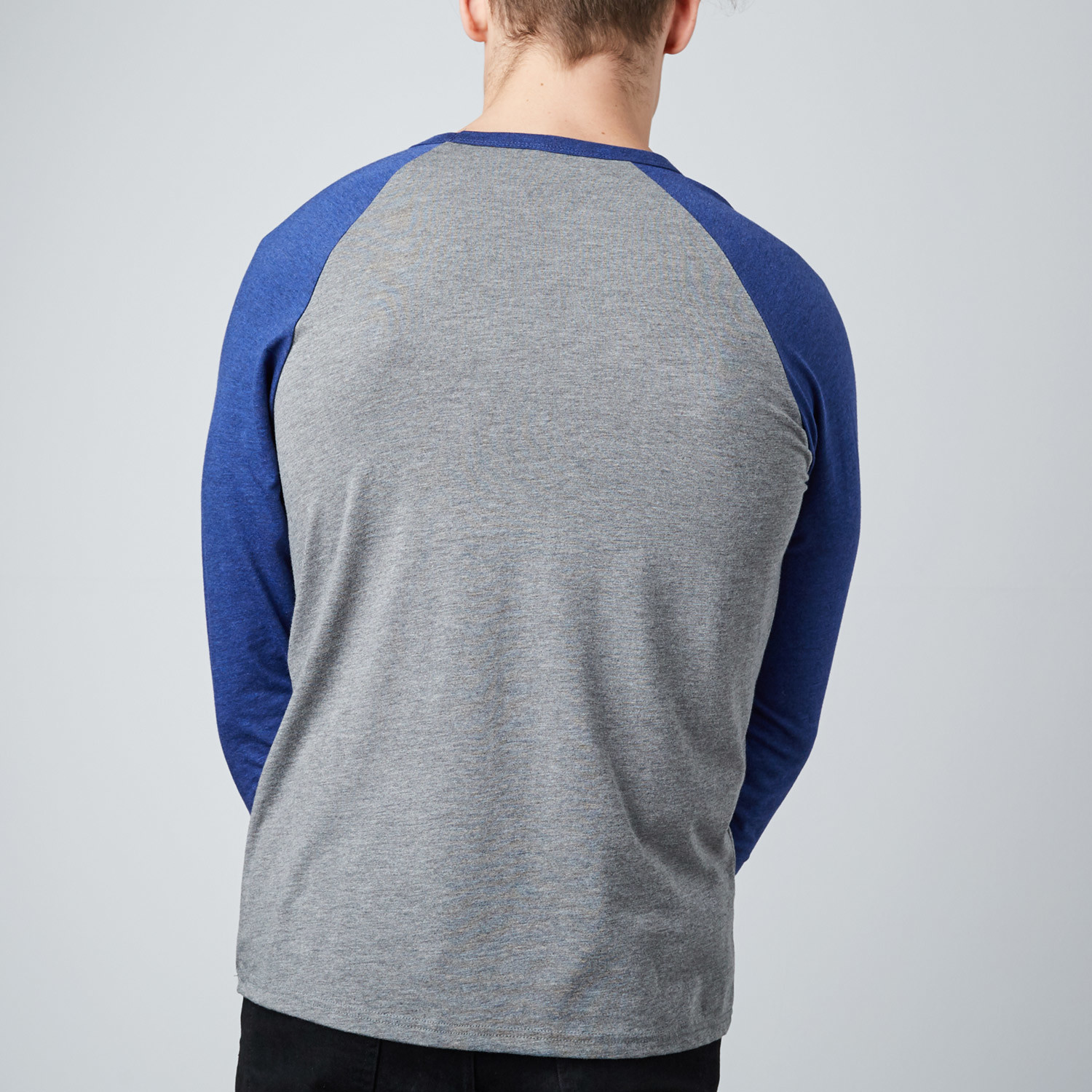 3/4 Sleeve Raglan Crew // Grey + Royal (Small) - Aspen Apparel - Touch ...