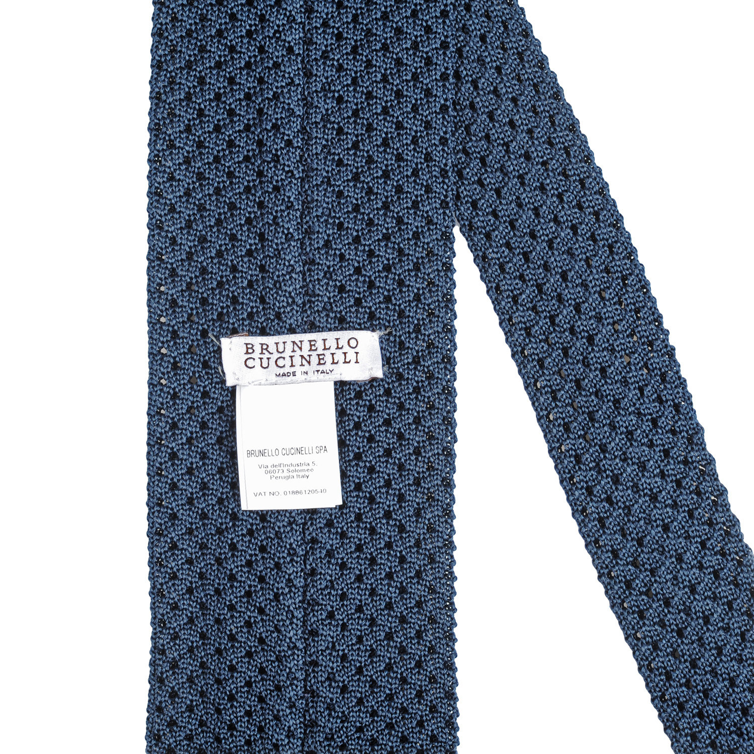 Textured Knit Pointed Straight Tie // Blue - Brunello Cucinelli - Touch ...