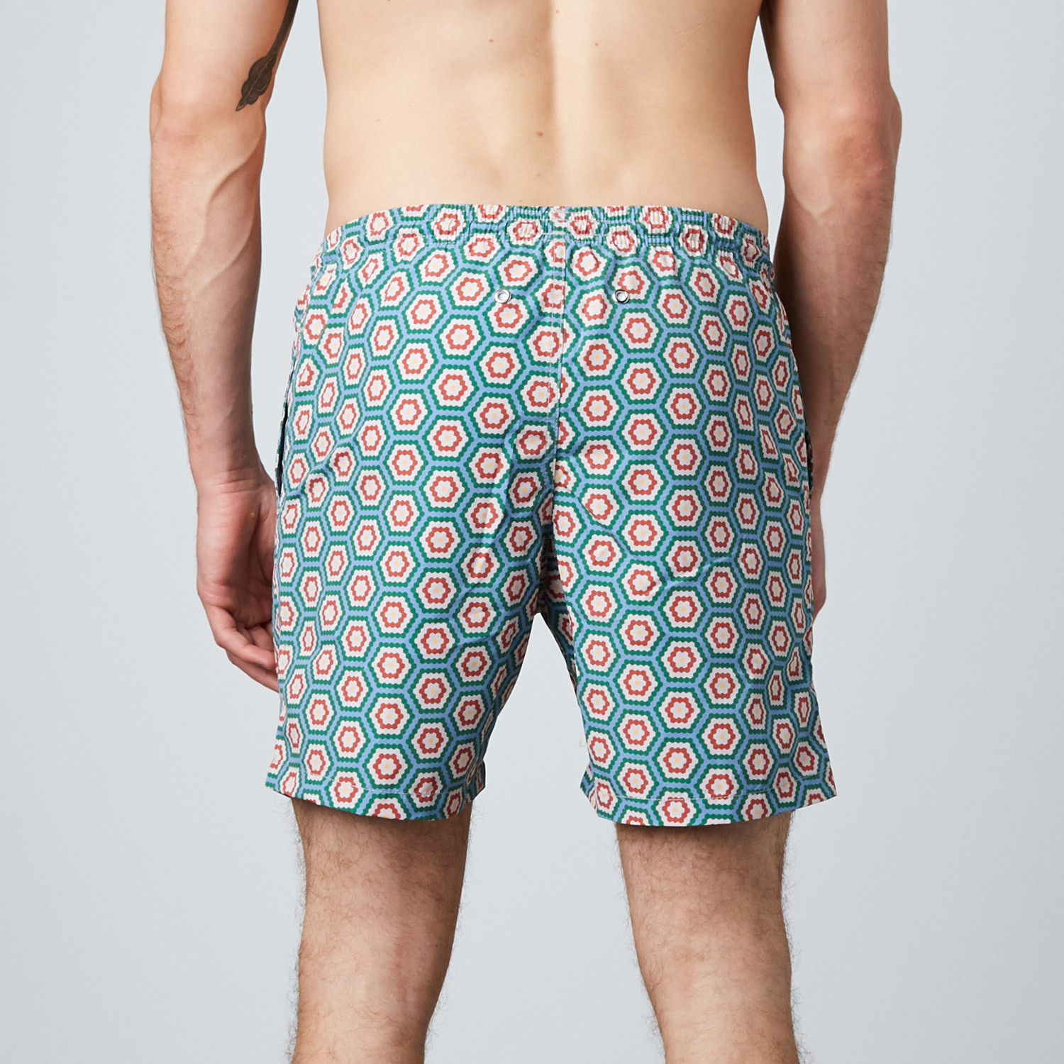 Optical Illusion Swim Trunks // Green Pixel (XL) - Blauman - Touch of ...
