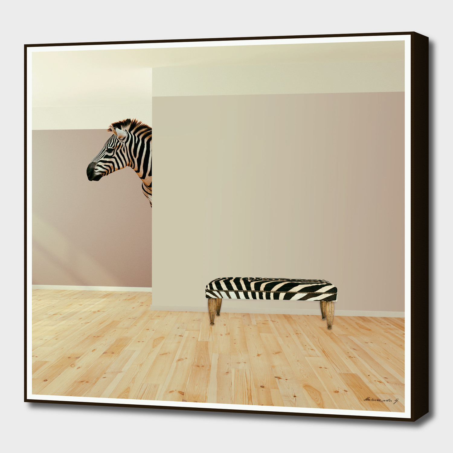 The Last Zebra (16"W x 16"H x 0.2"D) - Marcus Guinoza - Touch of Modern