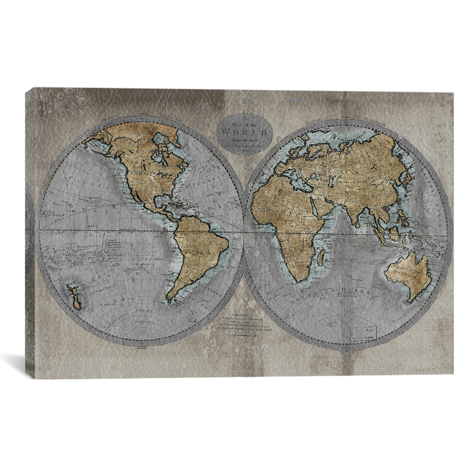 World Maps on Leather - Exotic Cartography - Touch of Modern