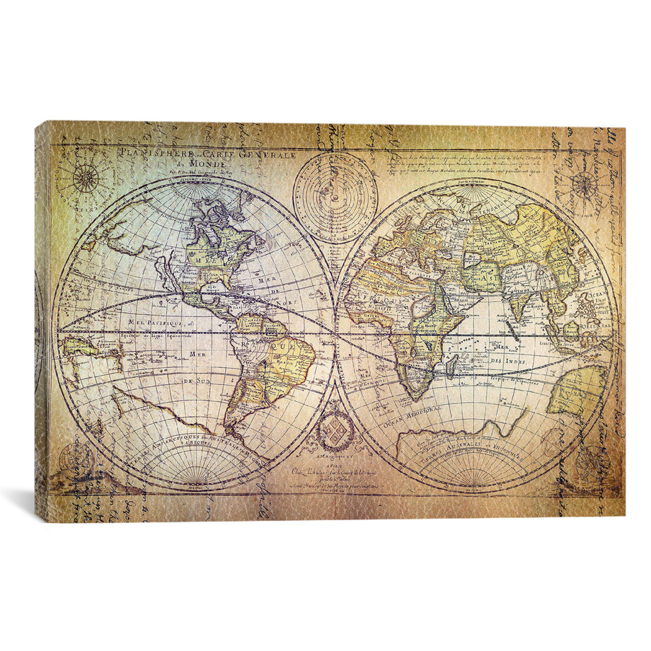 World Maps on Leather - Exotic Cartography - Touch of Modern