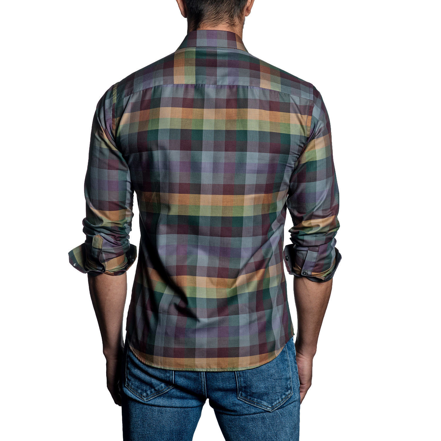 Checkered Woven Button-Up // Green + Multi (L) - Jared Lang - Touch of ...