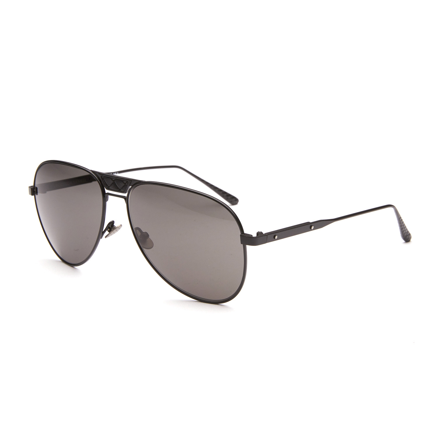 Nencio Thick Bridge Metal Frame Aviator // Black - Bottega Veneta ...