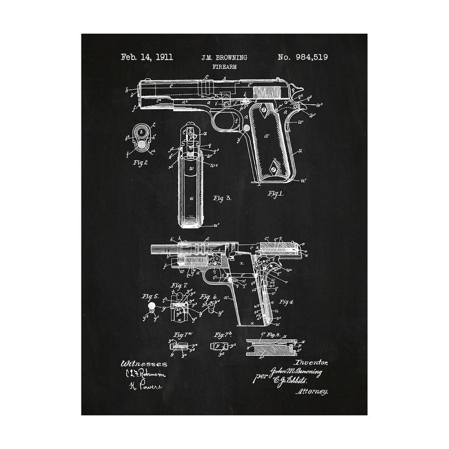 Inked & Screened - Gun Patent Prints - Touch of Modern
