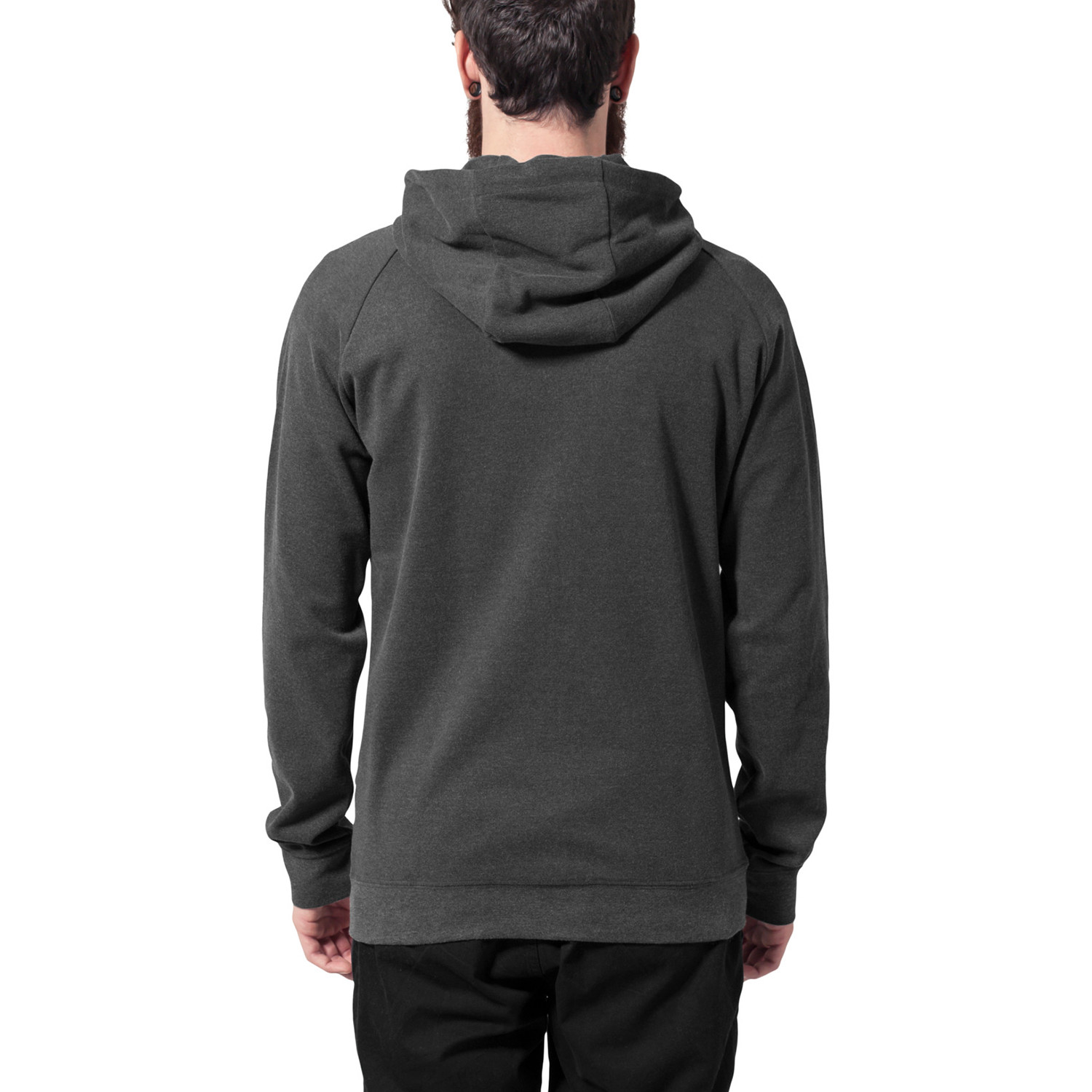 Heavy Interlock Raglan Zip Hoody // Charcoal (S) - Urban Classics ...