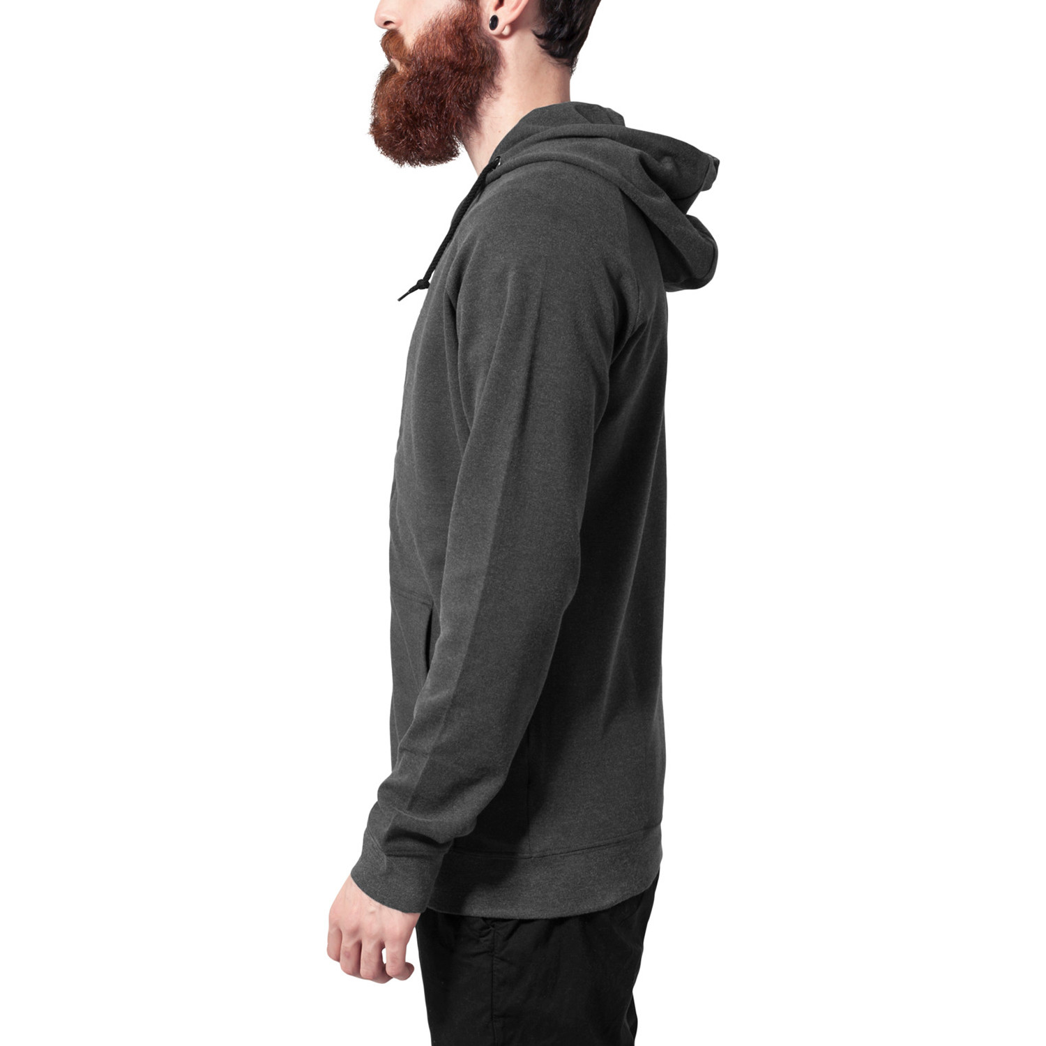 Heavy Interlock Raglan Zip Hoody // Charcoal (S) - Urban Classics ...