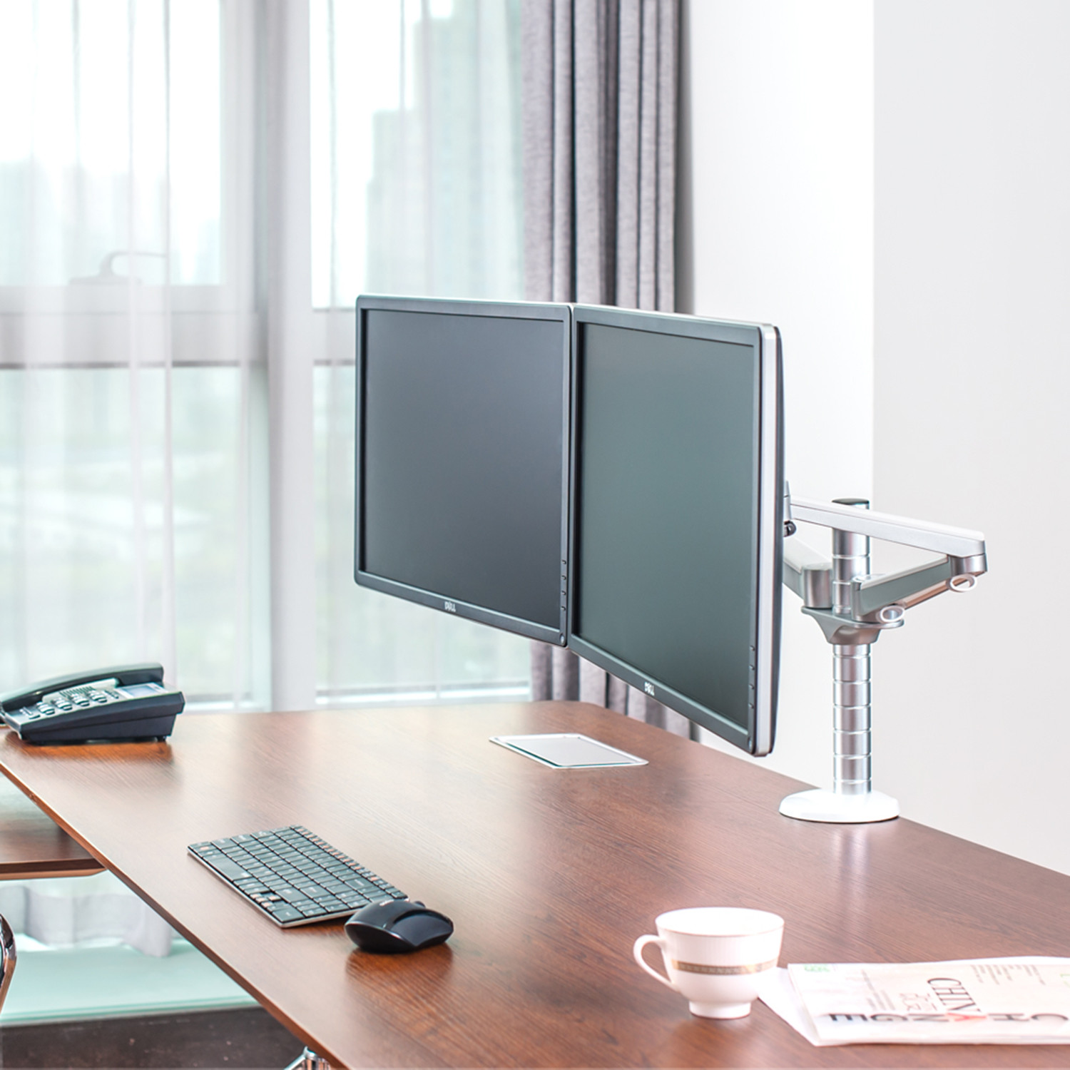 Dual Adjustable Arm LCD Desktop Monitor Mount - Mingo Lab - Touch of Modern