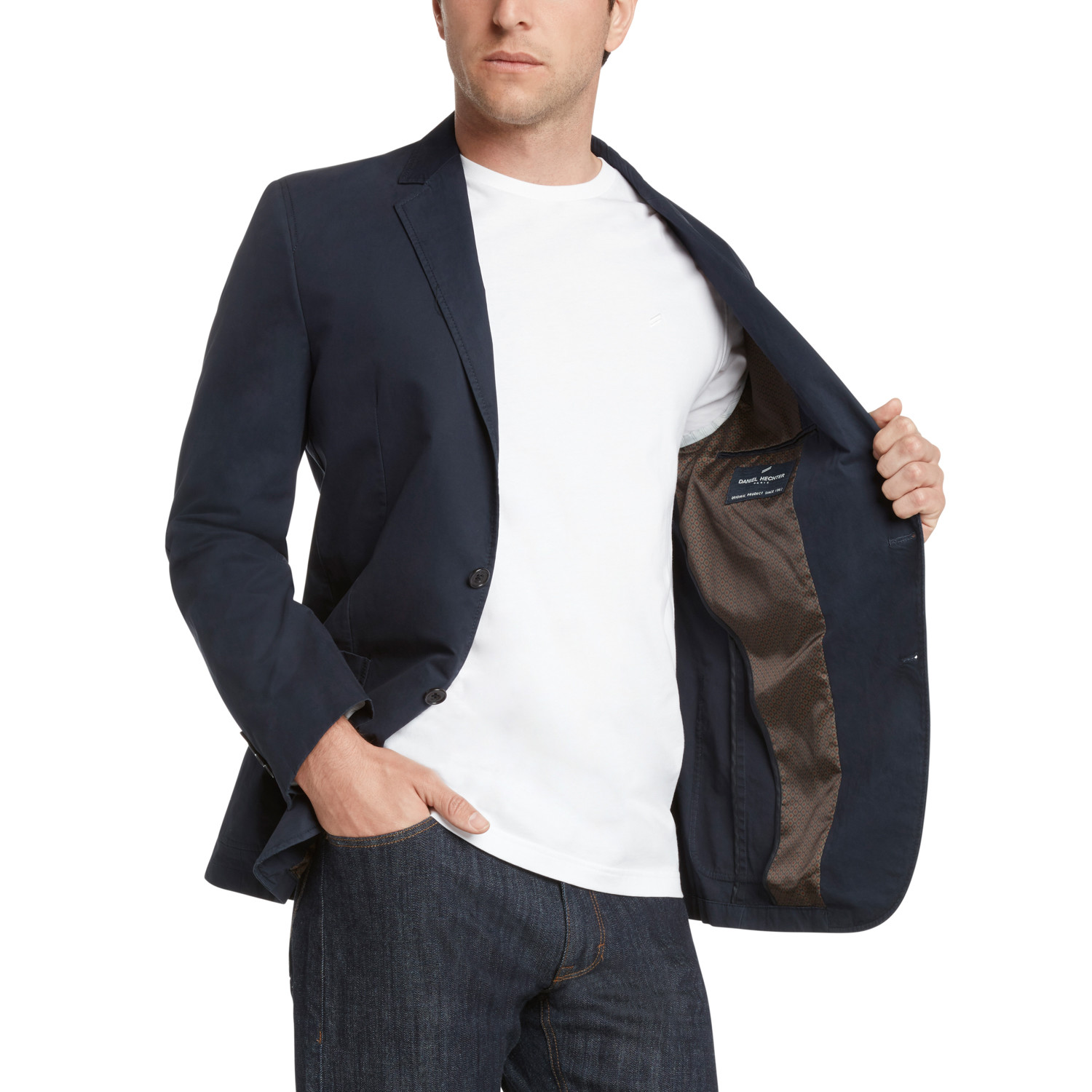 Garment Washed Cotton Blazer // Navy (US: 36S) - Daniel Hechter - Touch ...