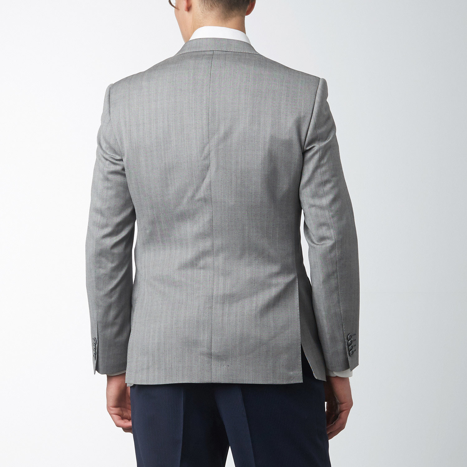 Classic Fit Half-Canvas Sport Jacket // Gray Herringbone (US: 40S ...