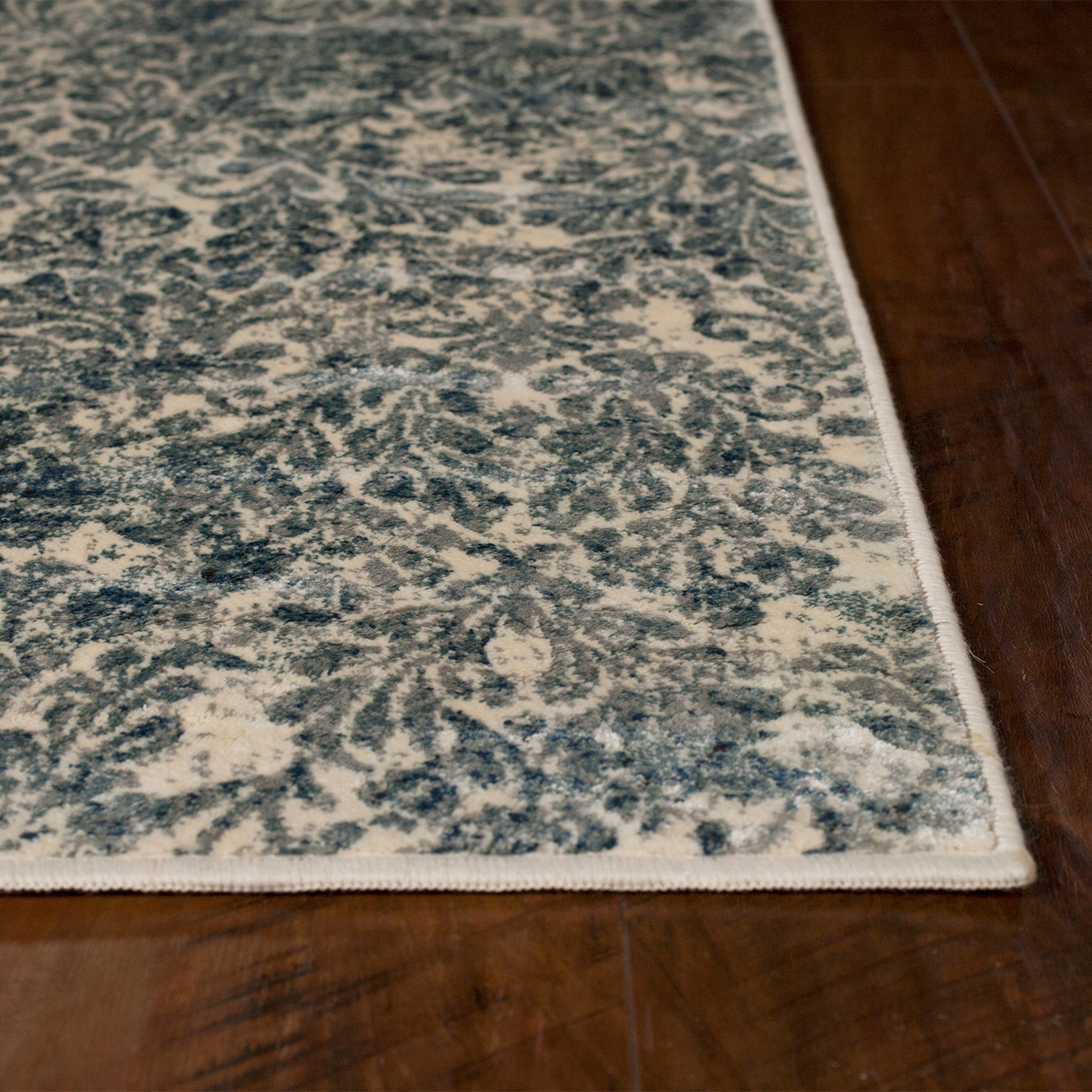 Provence // Damask + Ivory/Blue (7'7"L x 5'3"W) - KAS Rugs - Touch of ...