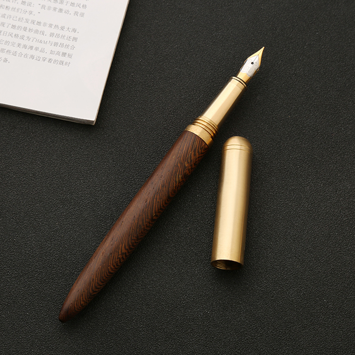Vinage Gold + African Wood Pen // Congo Wenge - Gotek - Touch of Modern