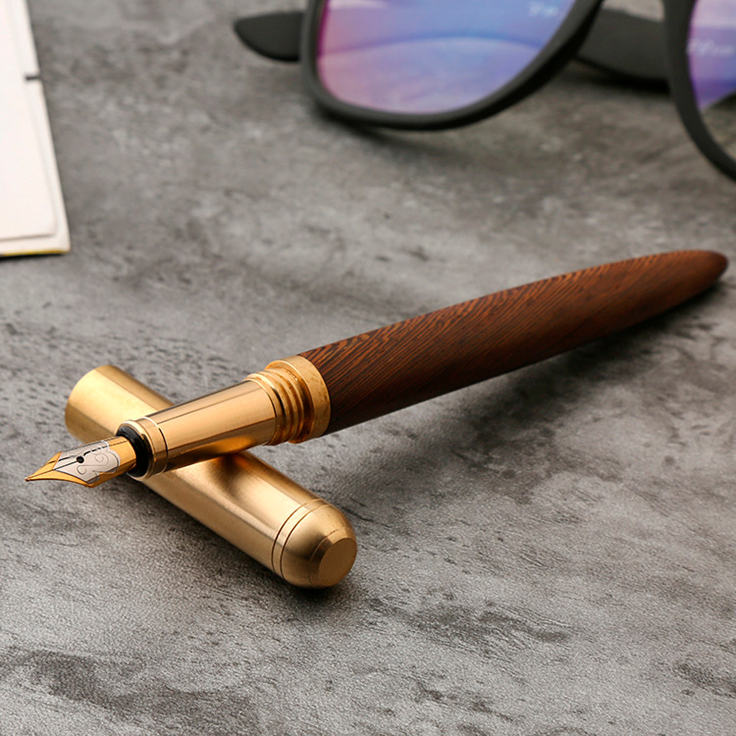Vinage Gold + African Wood Pen // Congo Wenge - Gotek - Touch of Modern