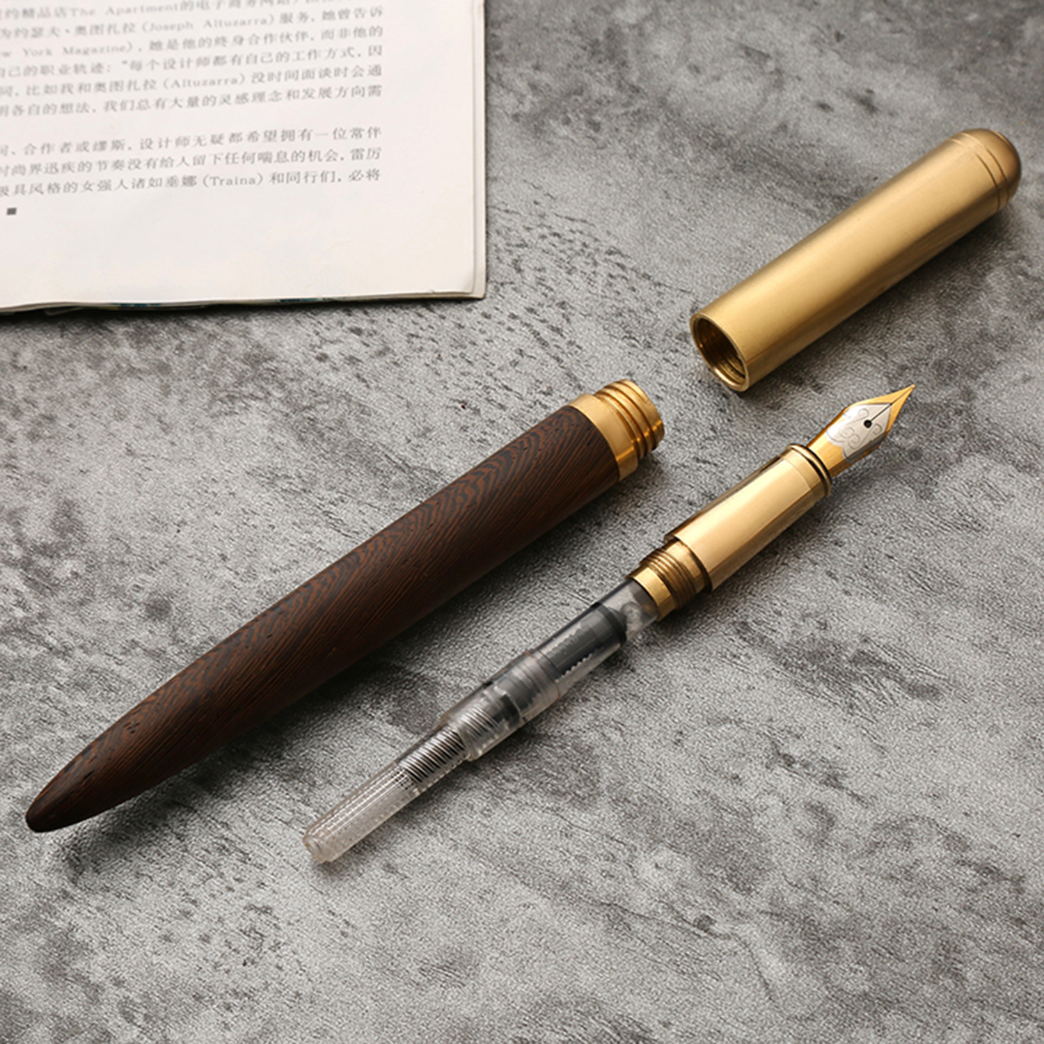 Vinage Gold + African Wood Pen // Congo Wenge - Gotek - Touch of Modern