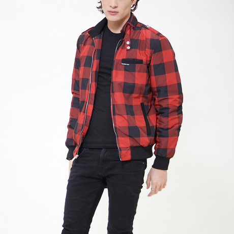 Buffalo Plaid Iconic Racer Jacket // Red (S) - Members Only - Touch of ...