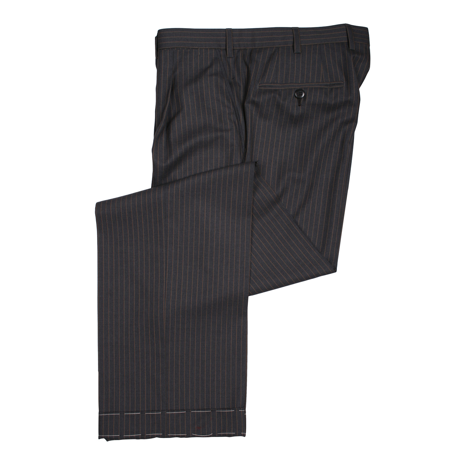 Super 180s Striped 3 Rolling Button Suit // Blue + Gray (US: 36R ...