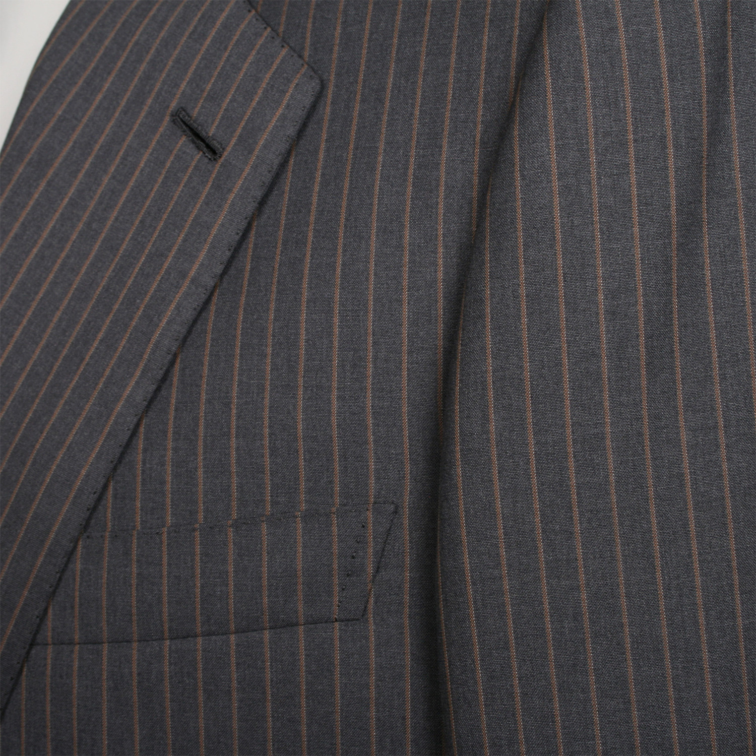 Super 180s Striped 3 Rolling Button Suit // Blue + Gray (US: 36R ...