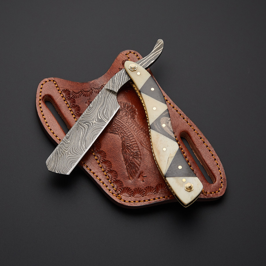 Deer Custom - Damascus + J2 Steel Straight Razors - Touch of Modern