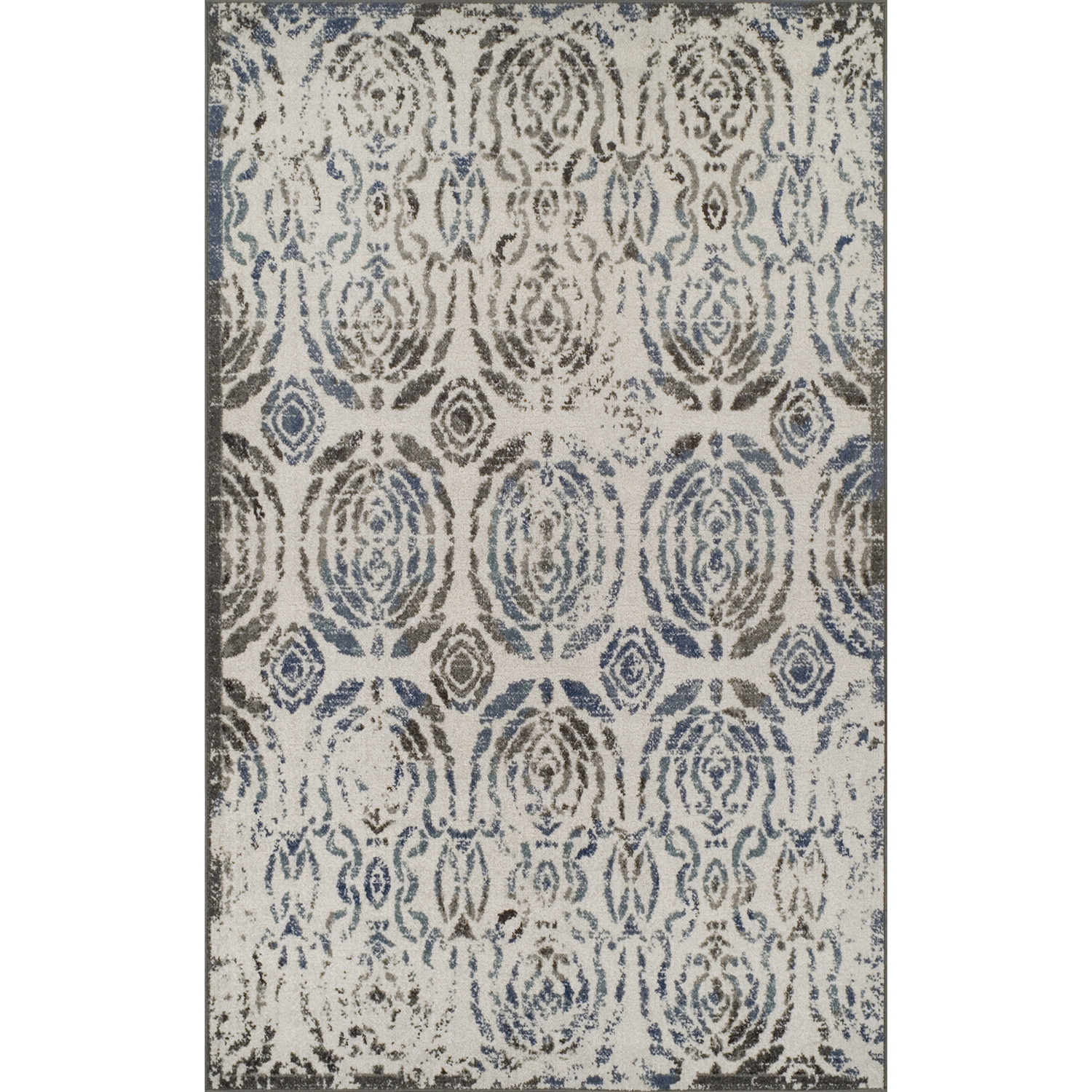 Ellis // Modern Medallions // Shades of Grey Area Rug (5'3" x 7'7 ...